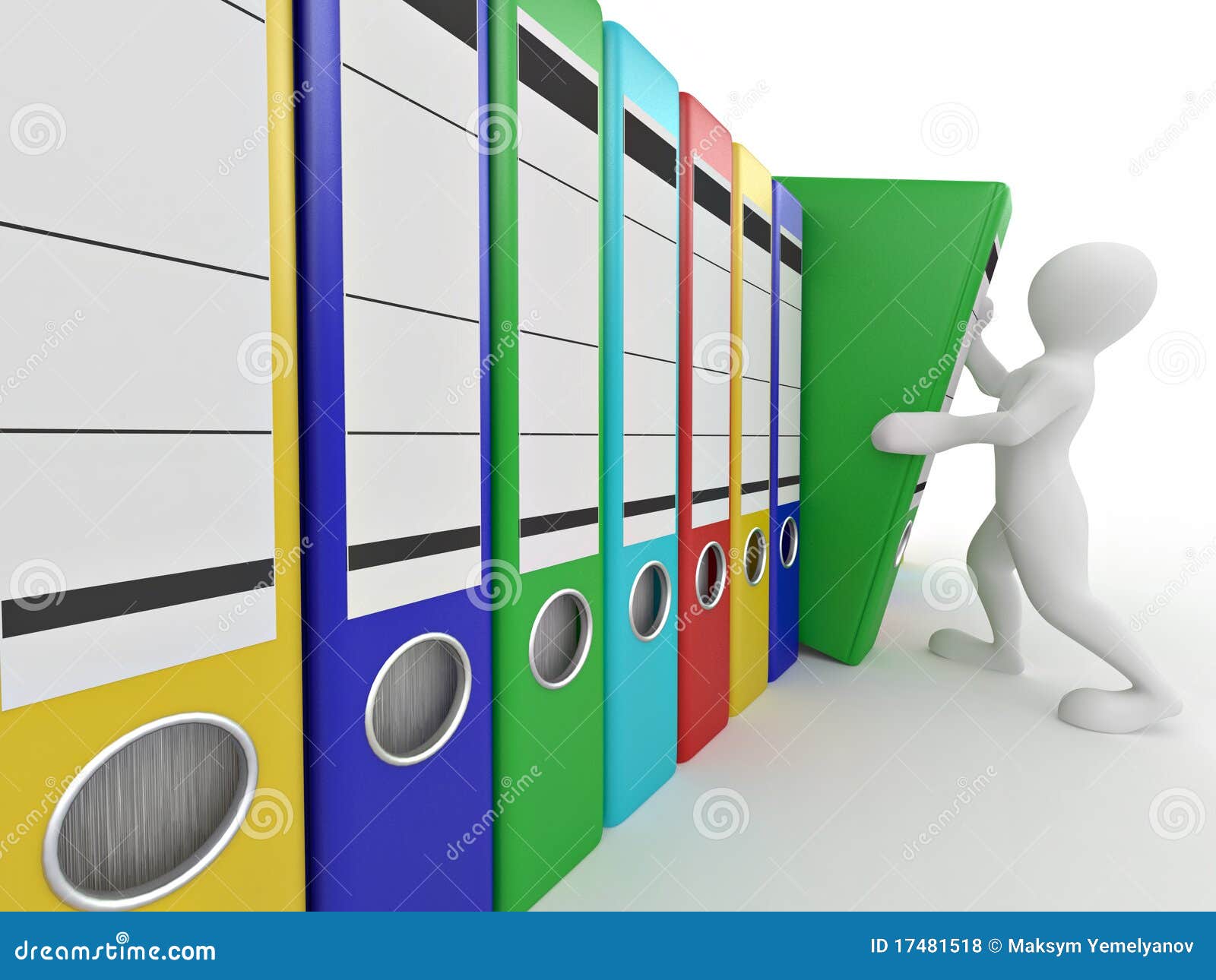 Men with Archive from Folders. Stock Illustration - Illustration of ...