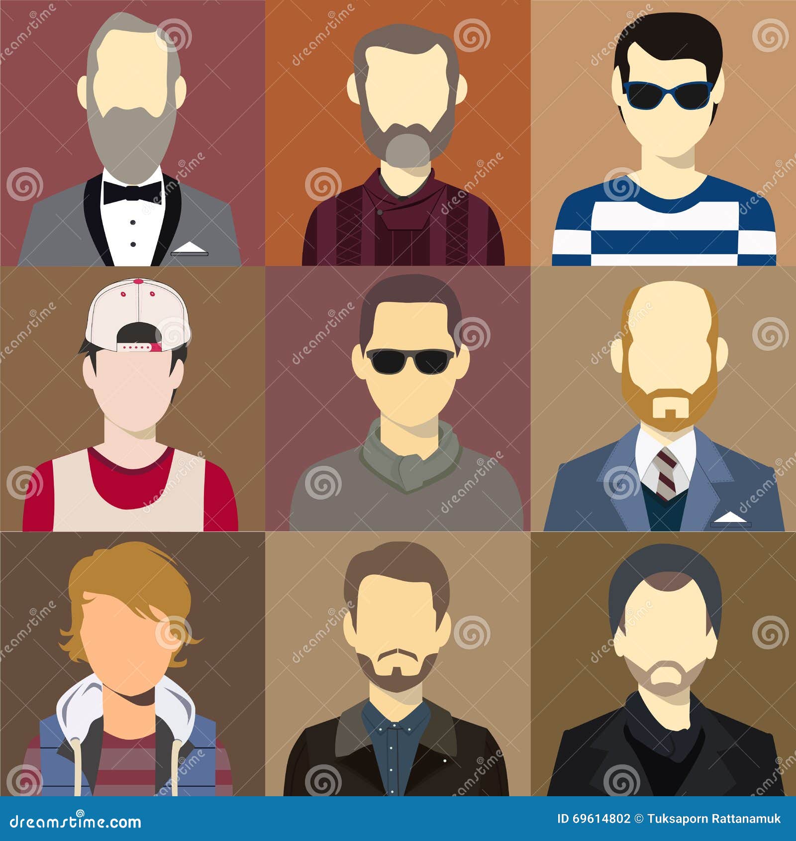 Men Avatar Flash Vector stock vector. Illustration of profile - 69614802