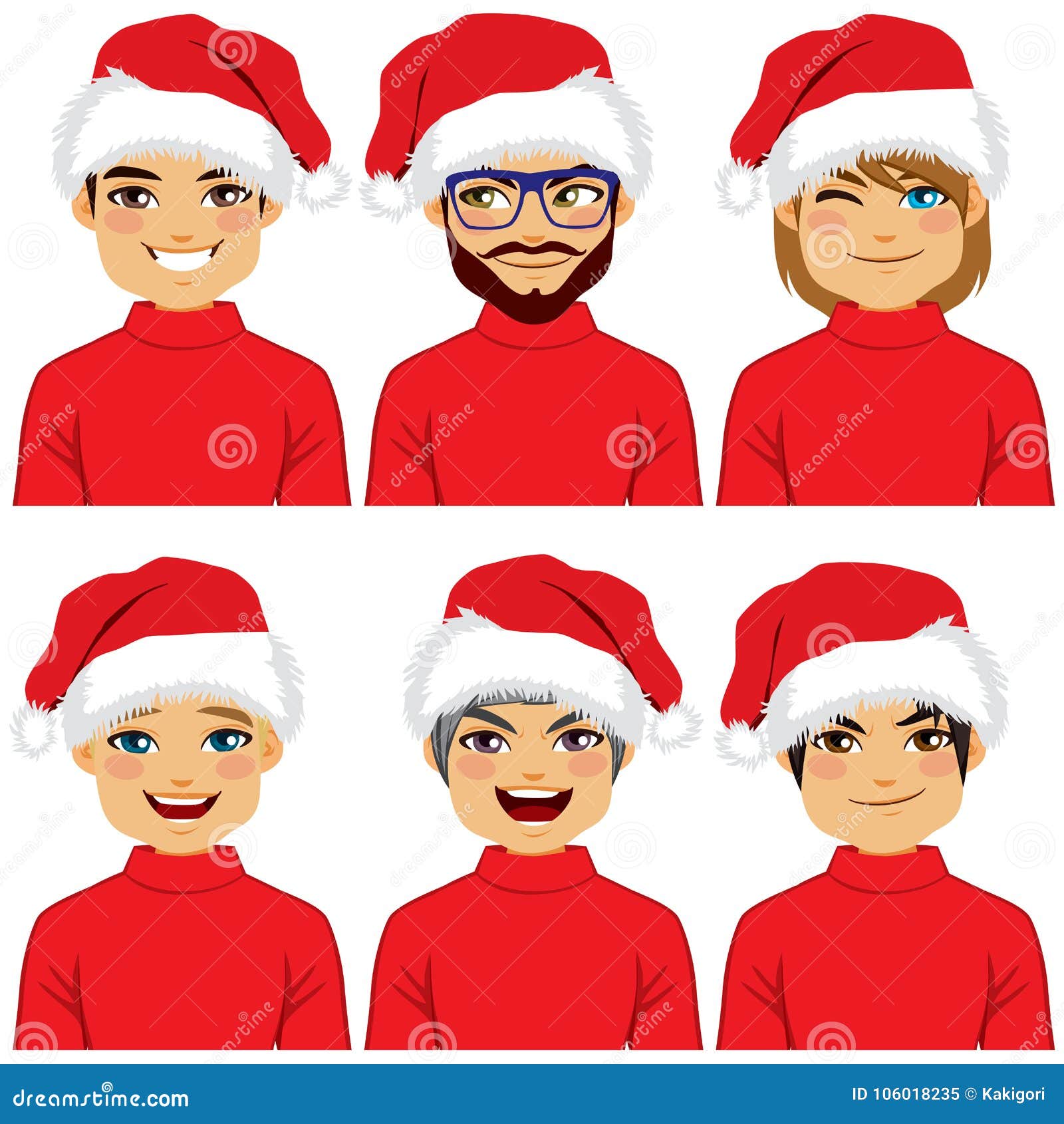 Men Avatar Santa Claus Hat stock vector. Illustration of people - 106018235