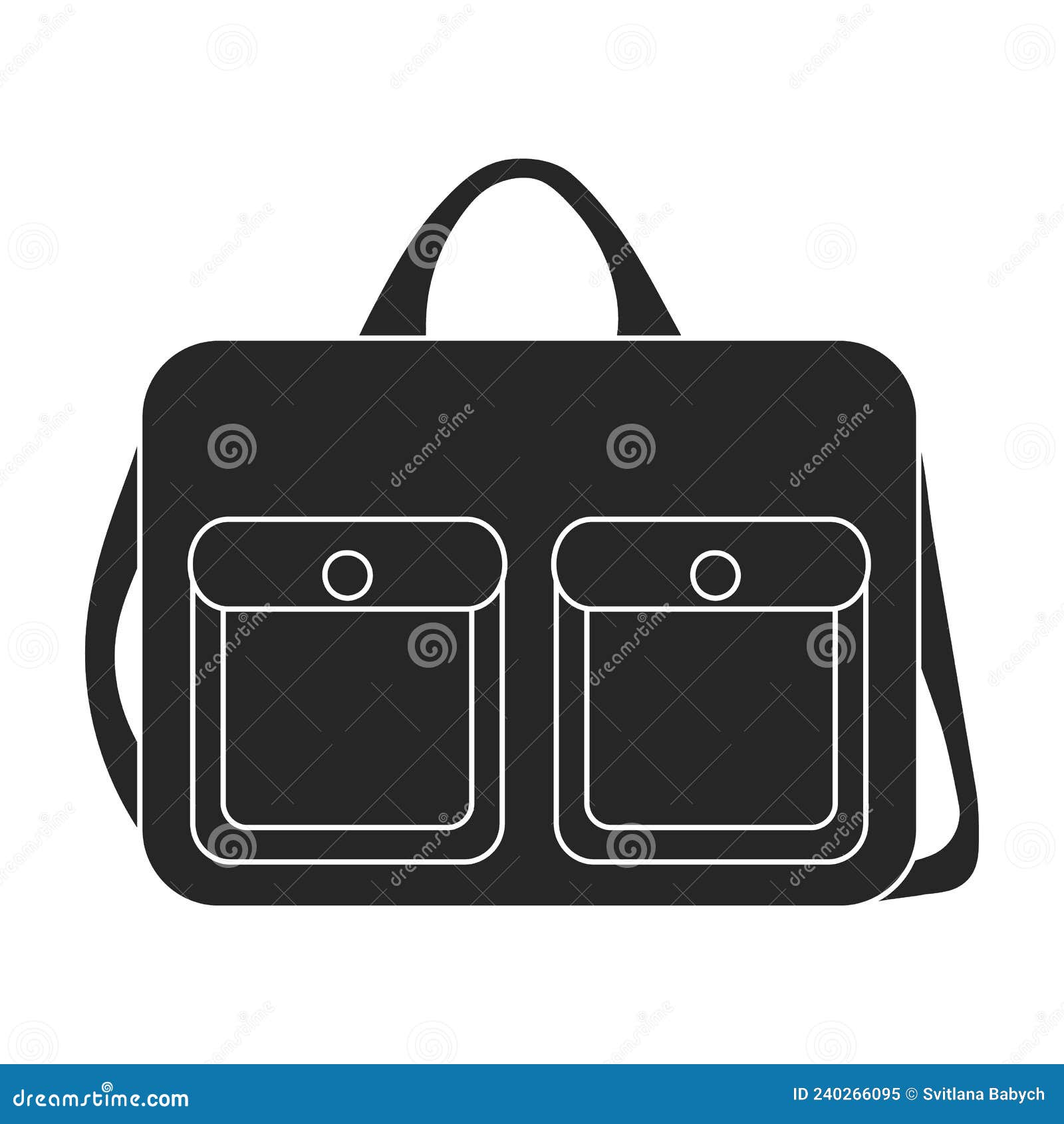 Men Bag Vector Icon.Black Vector Icon Isolated on White Background Men ...