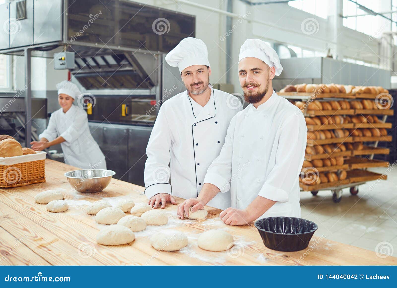 Men Bakers in the Workplace in the Bakery Stock Photo - Image of happy ...