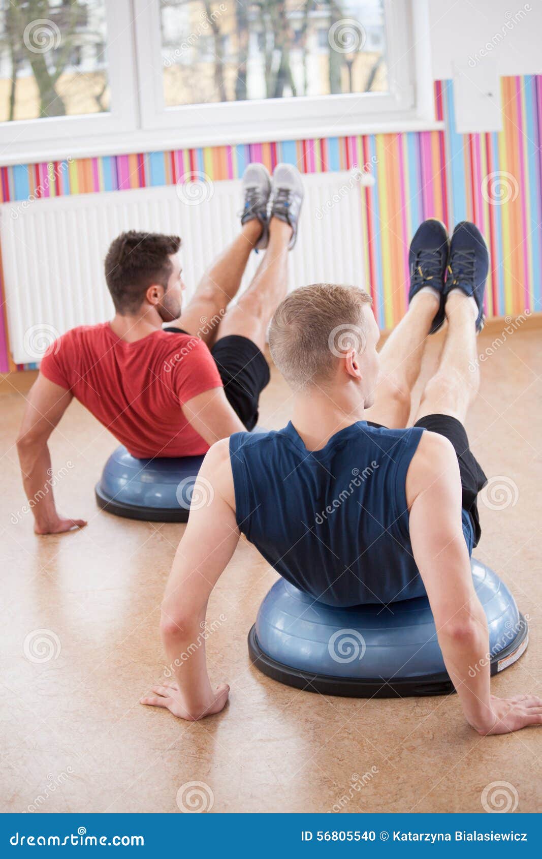 Men during Balance Training Stock Photo - Image of room, body: 56805540