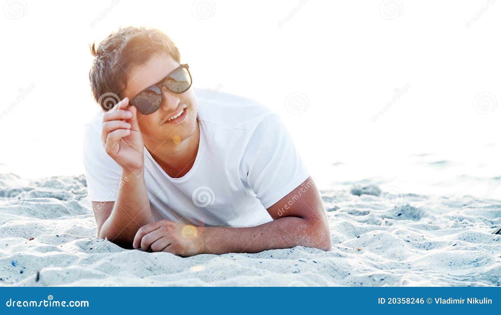 Men at the Beach in Sunrise Time. Stock Photo - Image of beach ...