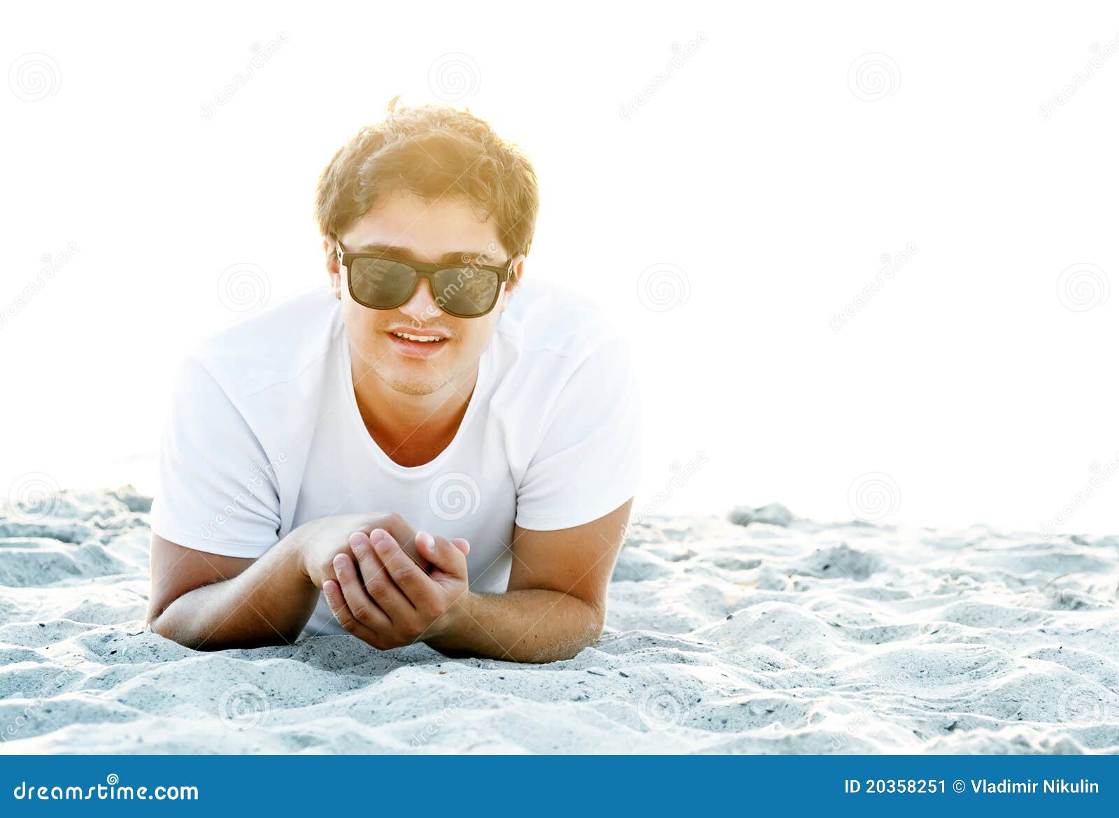 Men at the Beach in Sunrise Time. Stock Image - Image of bright ...