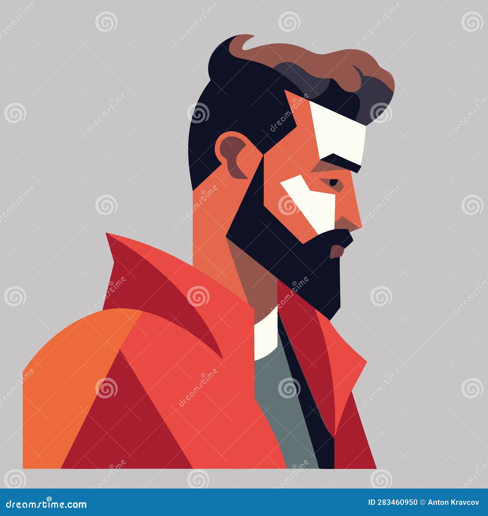 Men Beard Face Side View Vector Illustration Stock Vector ...