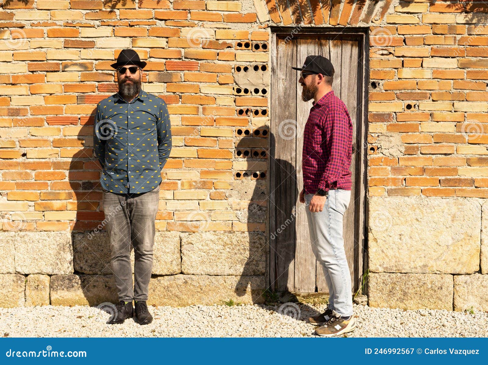 Men with Beards in Front of the Wall Stock Image - Image of position ...