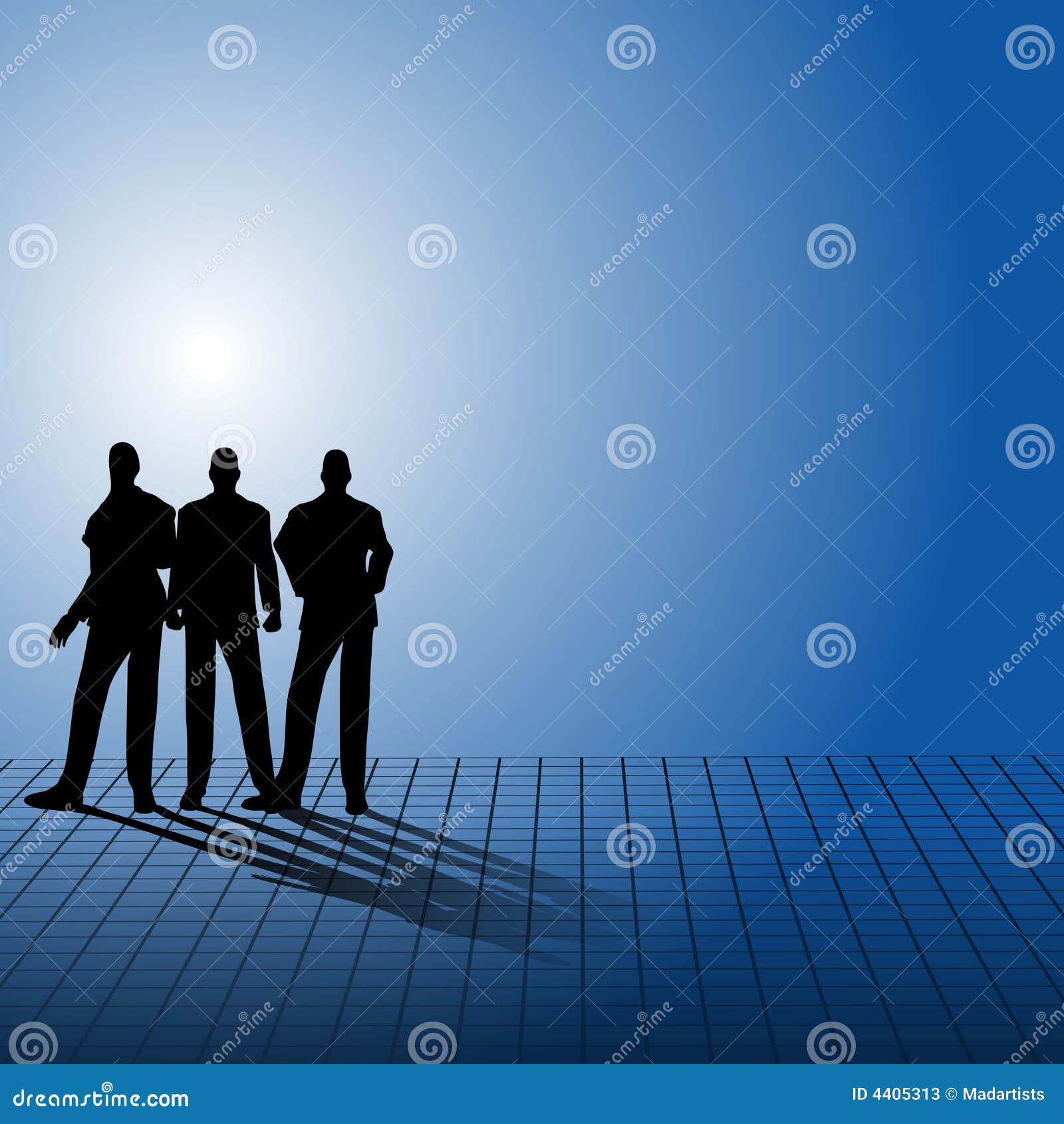 Men in Black Standing on Blue Grid Stock Illustration - Illustration of ...