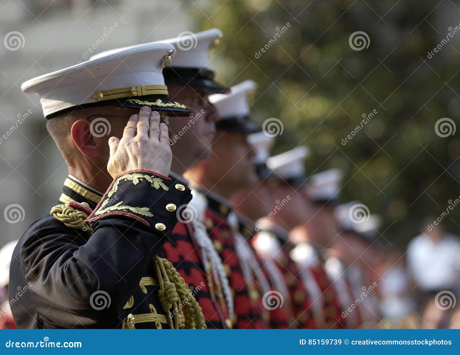 Men In Black And Yellow Army Suit Standing In Line During Daytime ...