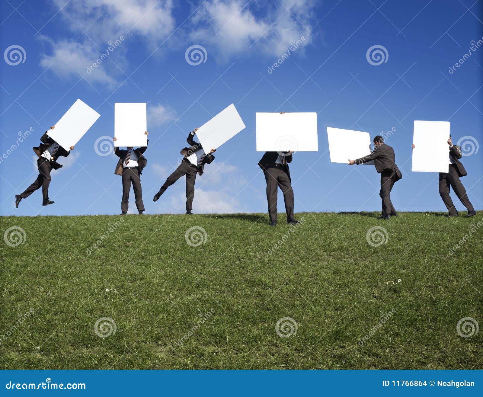 Men with blank signs stock photo. Image of sign, bright - 11766864