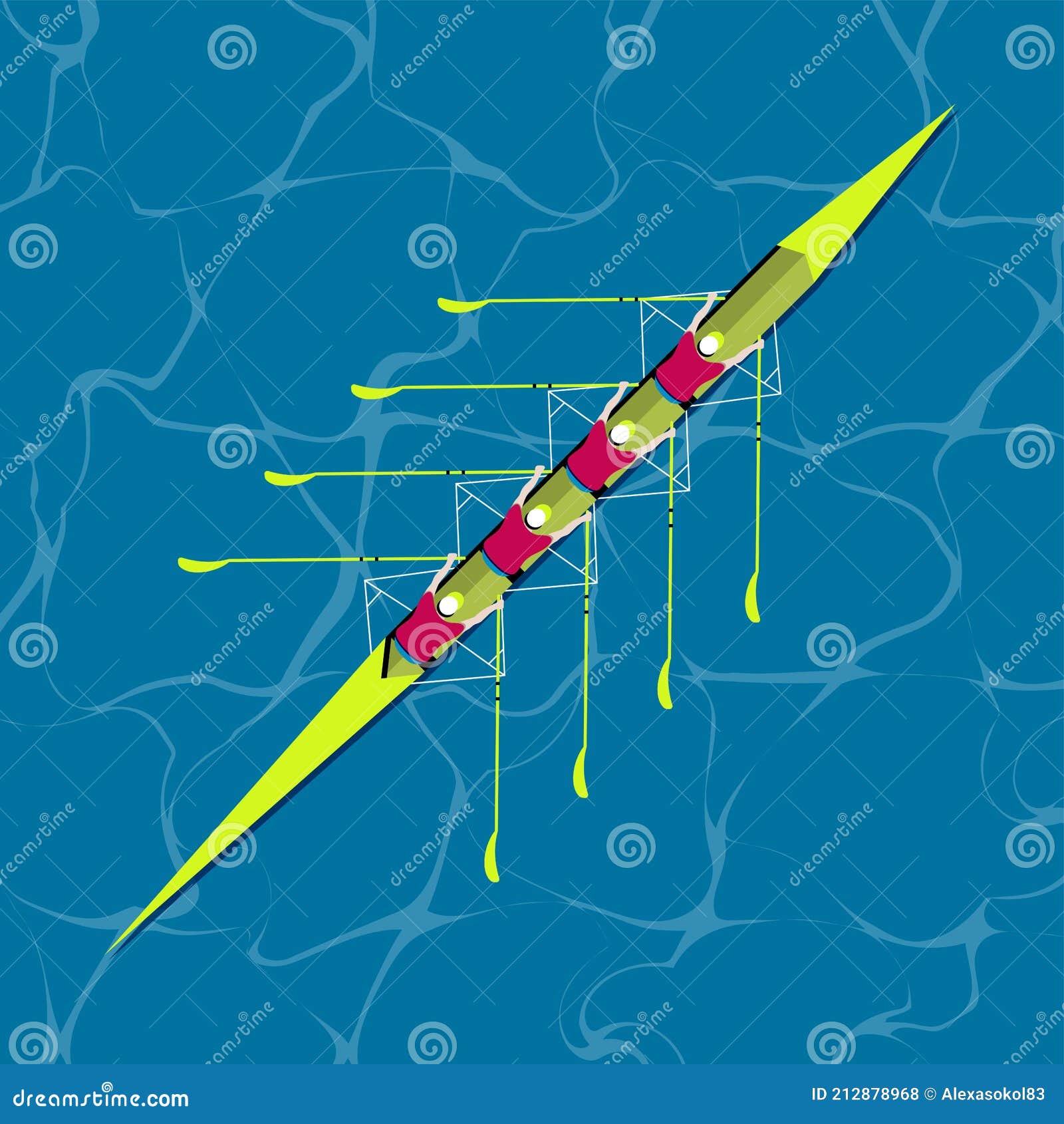 Men in Boat.Top View of Canoe on Water Stock Vector - Illustration of ...