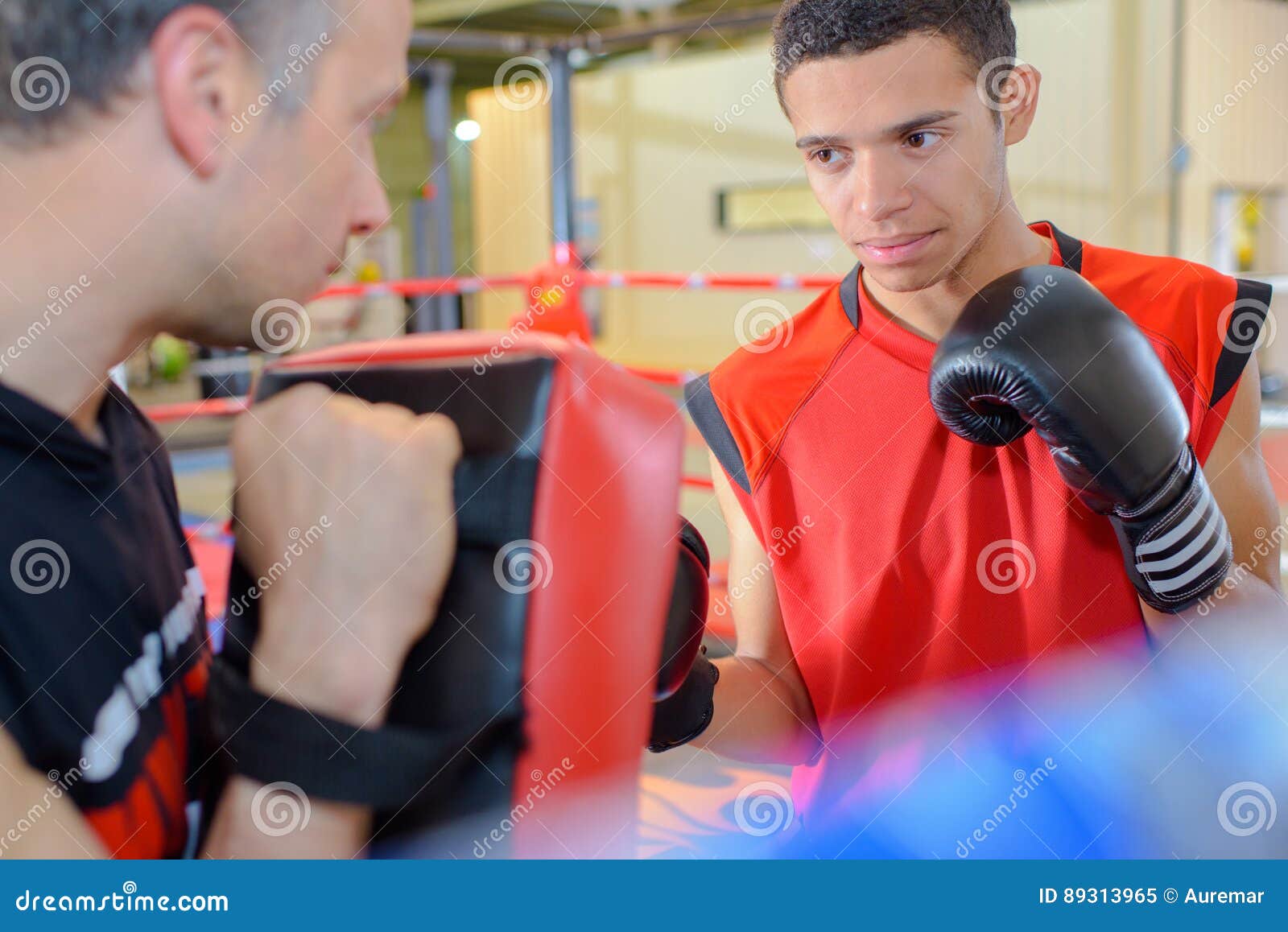 Men in boxing ring stock image. Image of male, young - 89313965