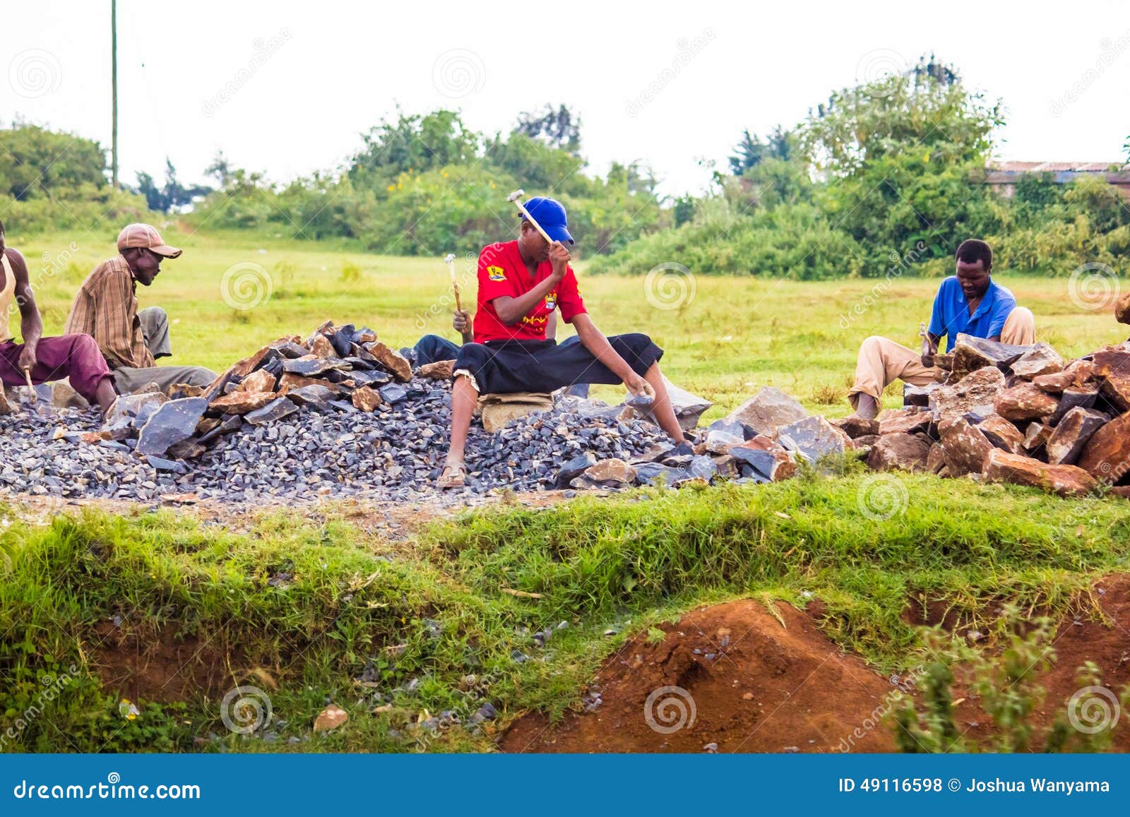 Men breaking rocks editorial stock photo. Image of quarry - 49116598
