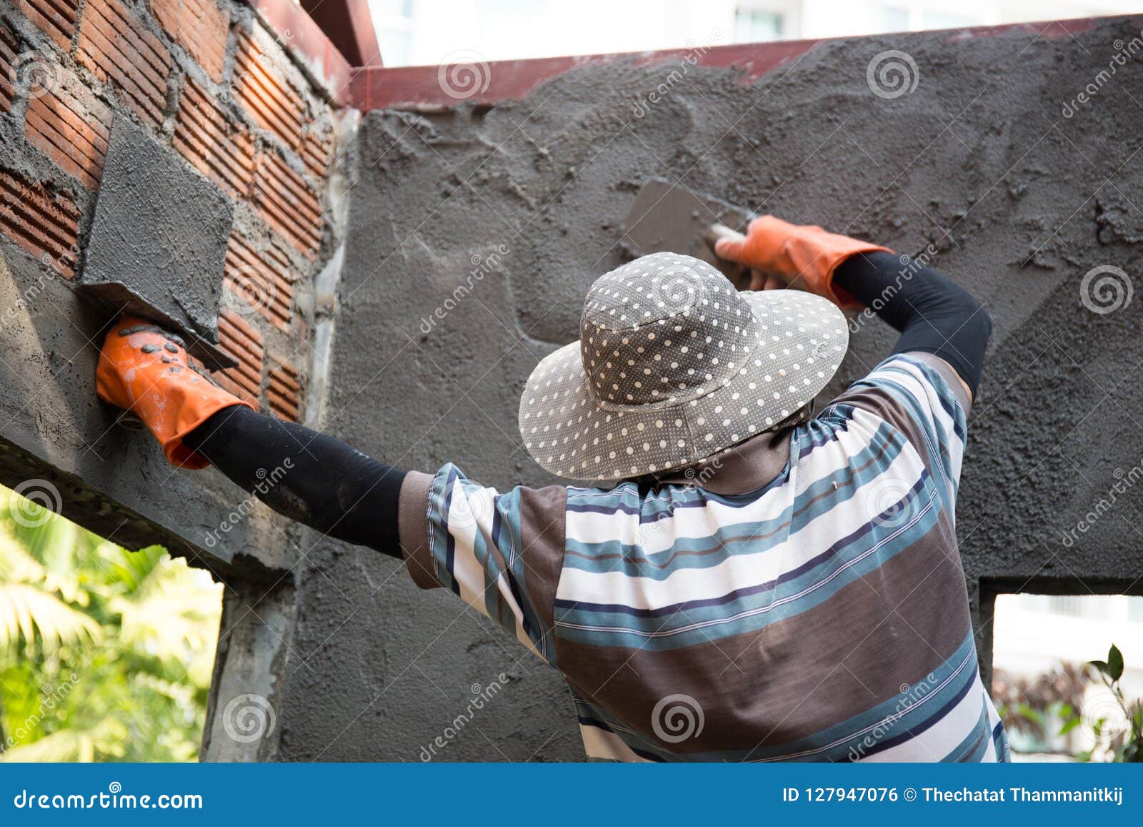 Men are building plaster stock photo. Image of mason - 127947076