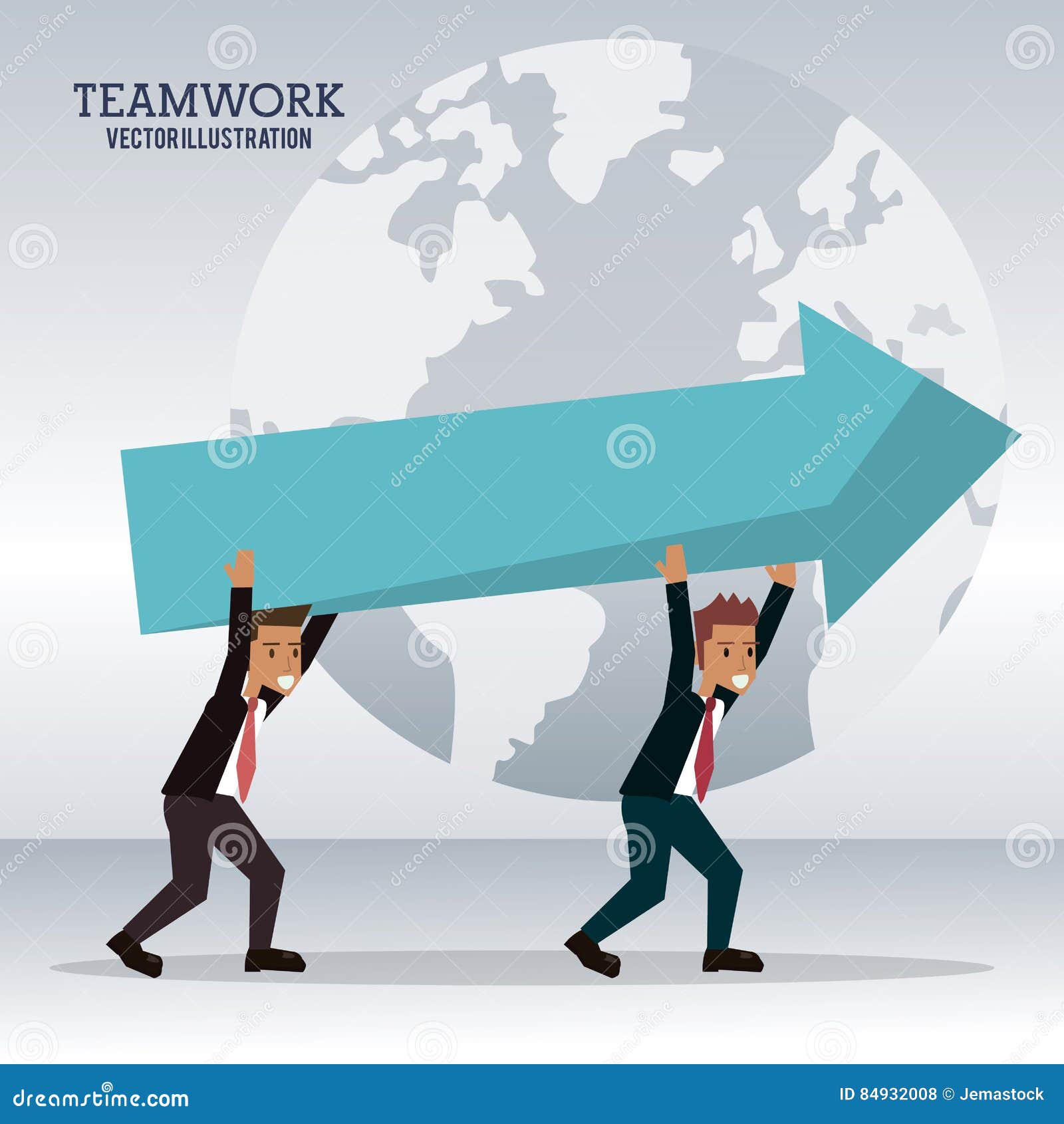 Men Business Carrying Arrow Team Work Stock Vector - Illustration of ...