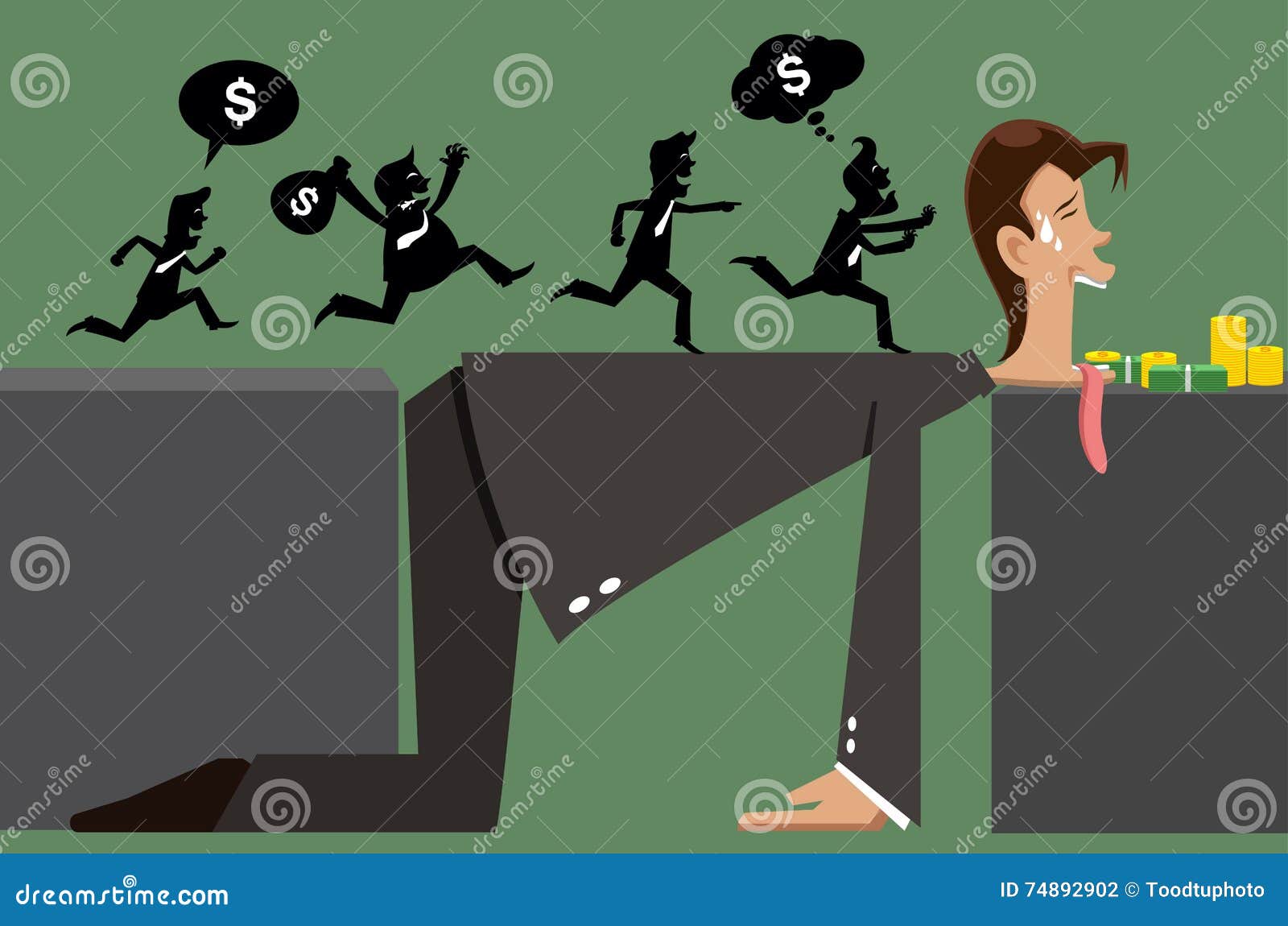 Men and Business with Exploitation Stock Vector - Illustration of ...
