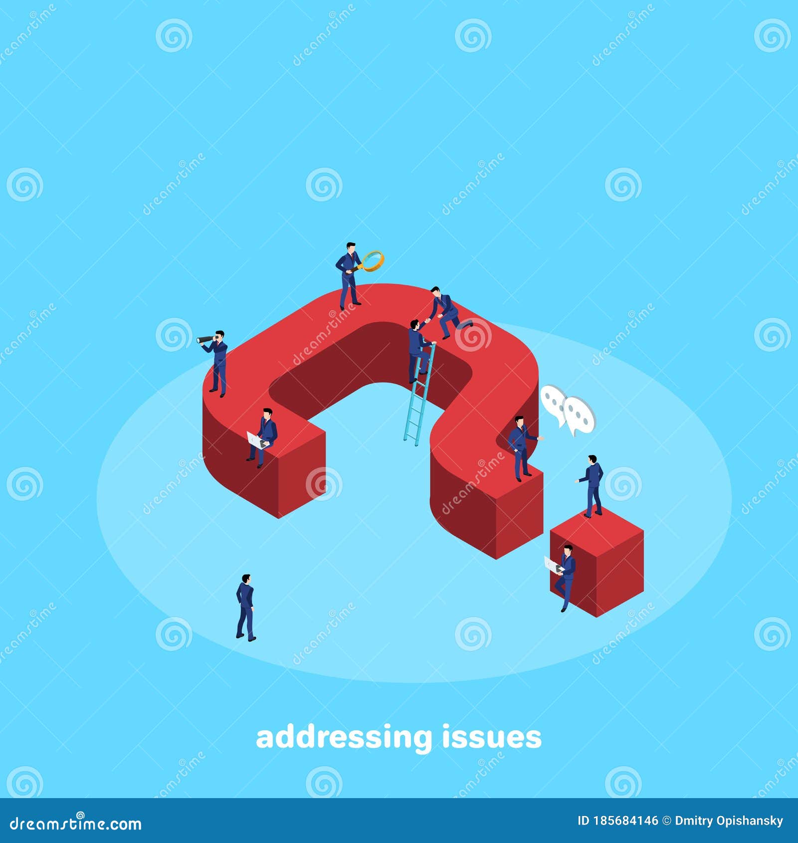 Addressing issues stock vector. Illustration of graphic - 185684146