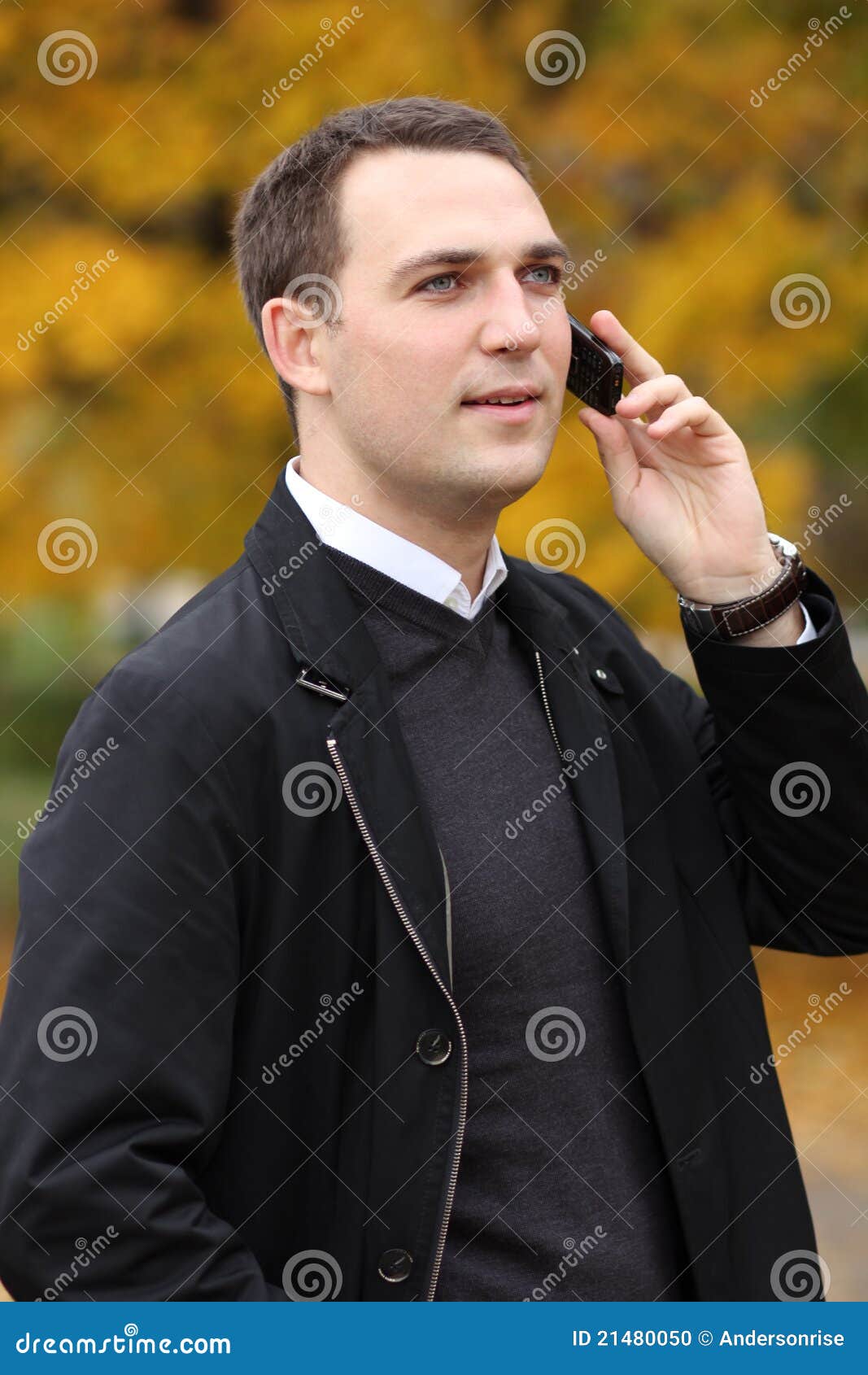 Men calling by phone stock photo. Image of cheerful, handsome - 21480050