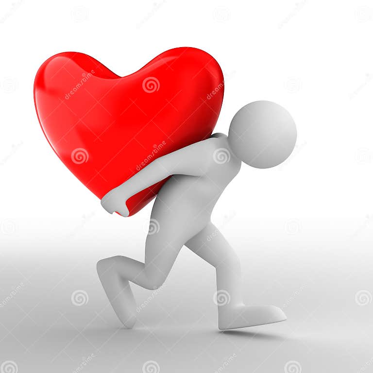 Men carry heart on back stock illustration. Illustration of event ...