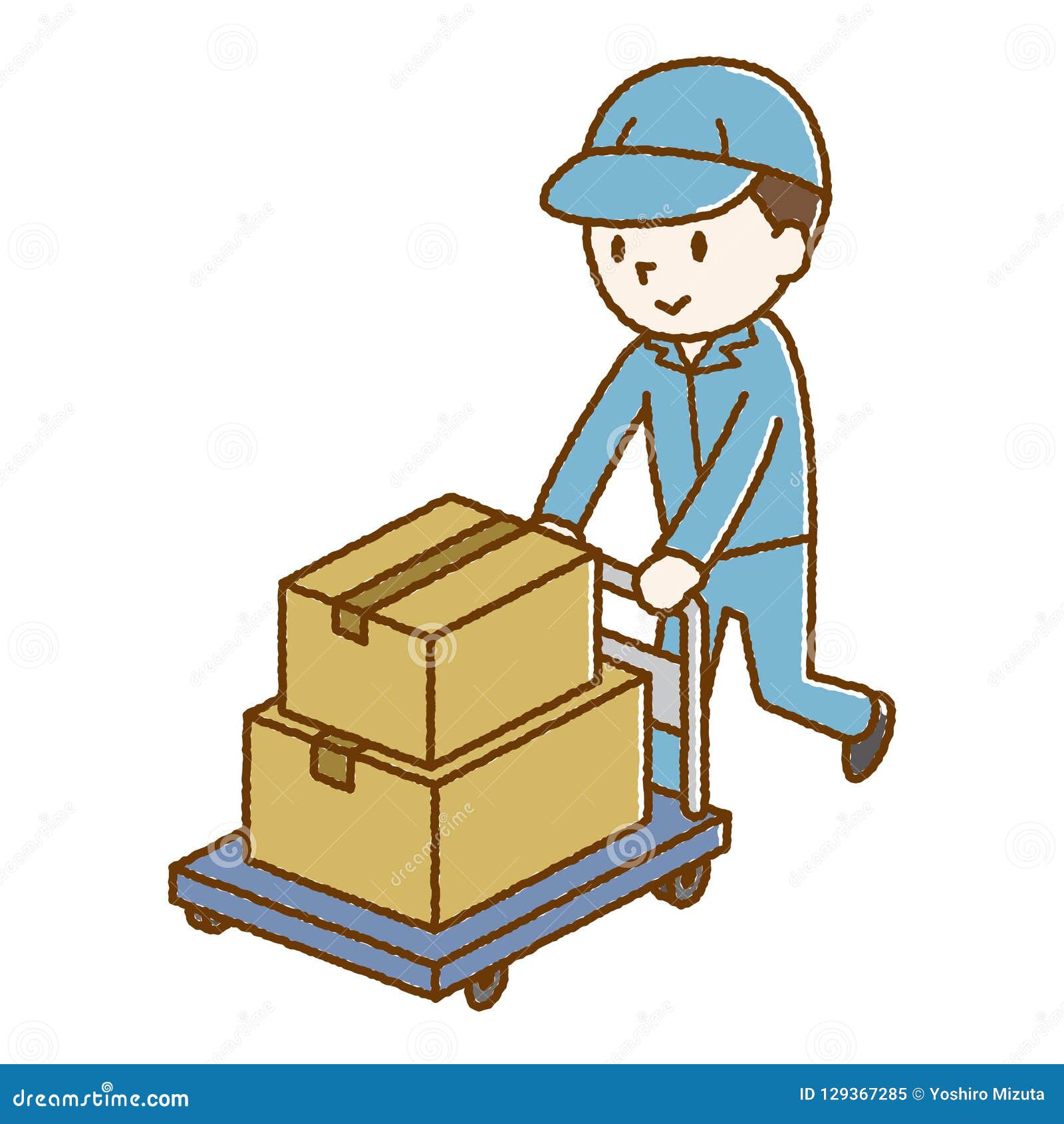 Men Carrying Baggage on a Carrier Stock Vector - Illustration of ...