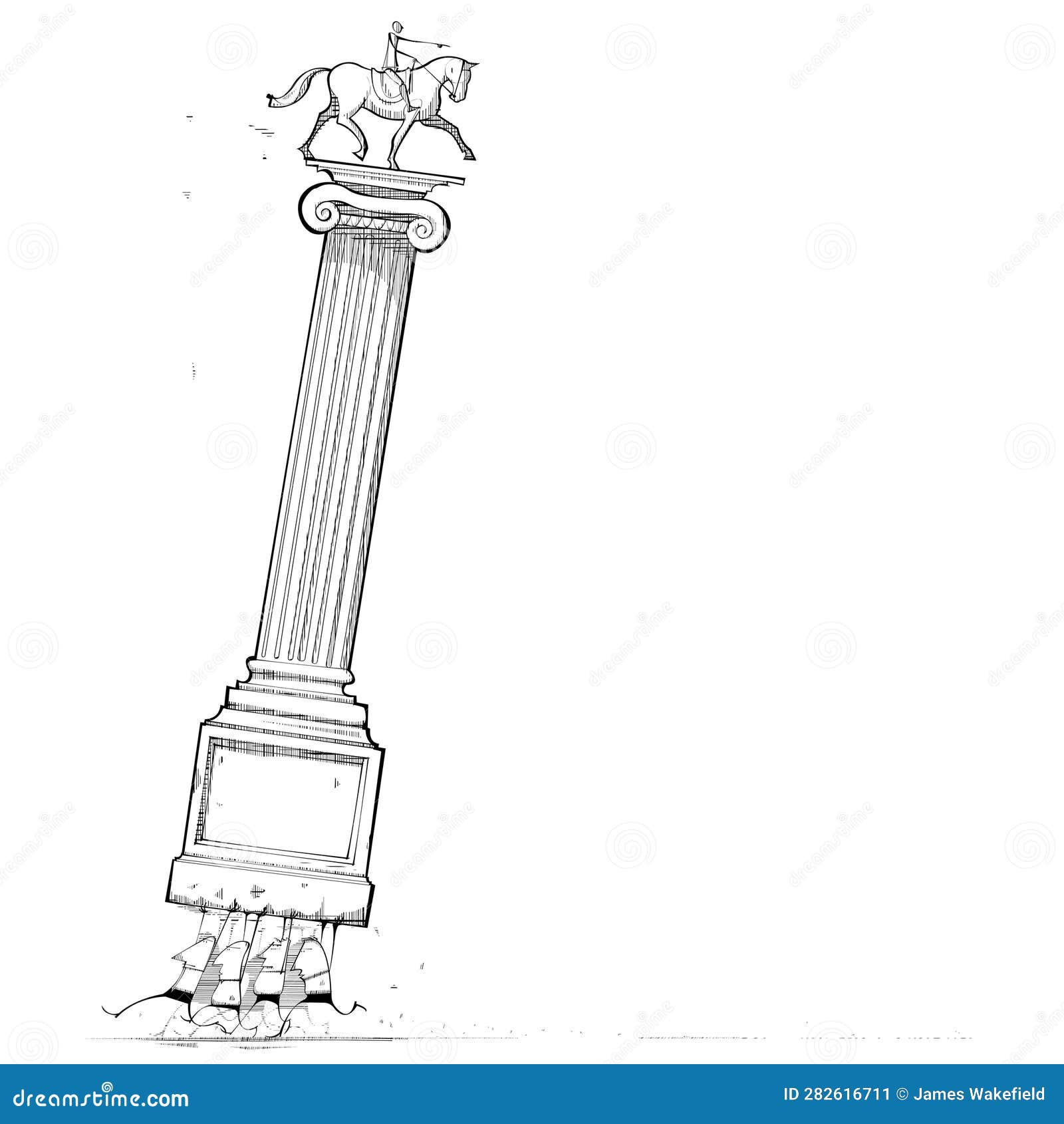 Men Carrying Statue on Column Stock Vector - Illustration of lifting ...