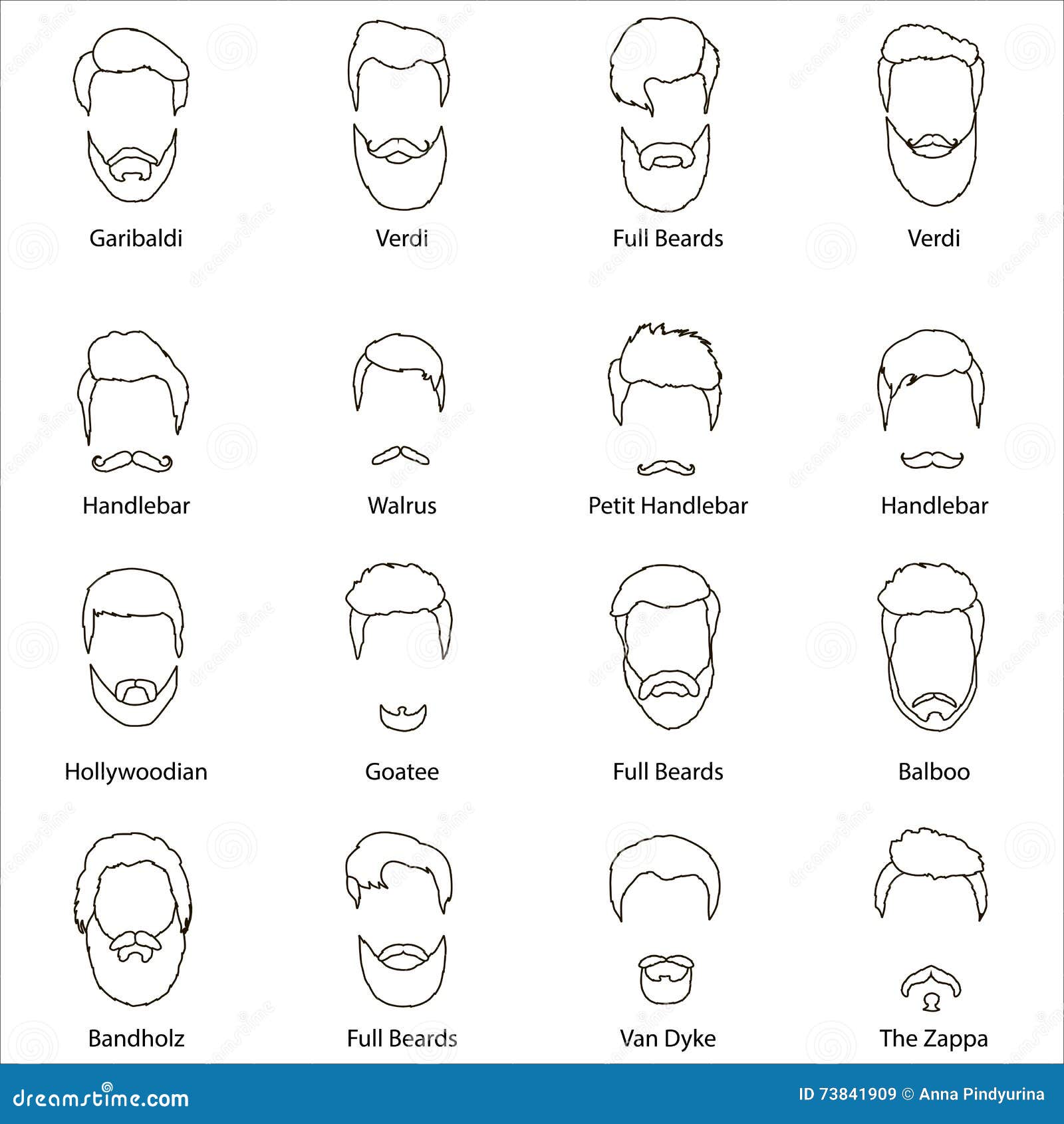 Cartoon Hairstyles Woman Set Vector 107315151