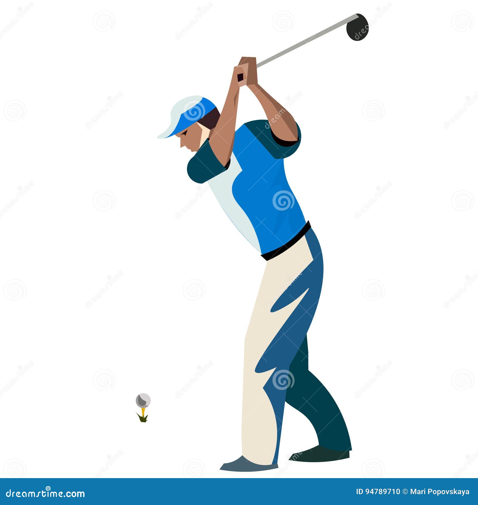 Men cartoon playing golf stock vector. Illustration of competition ...