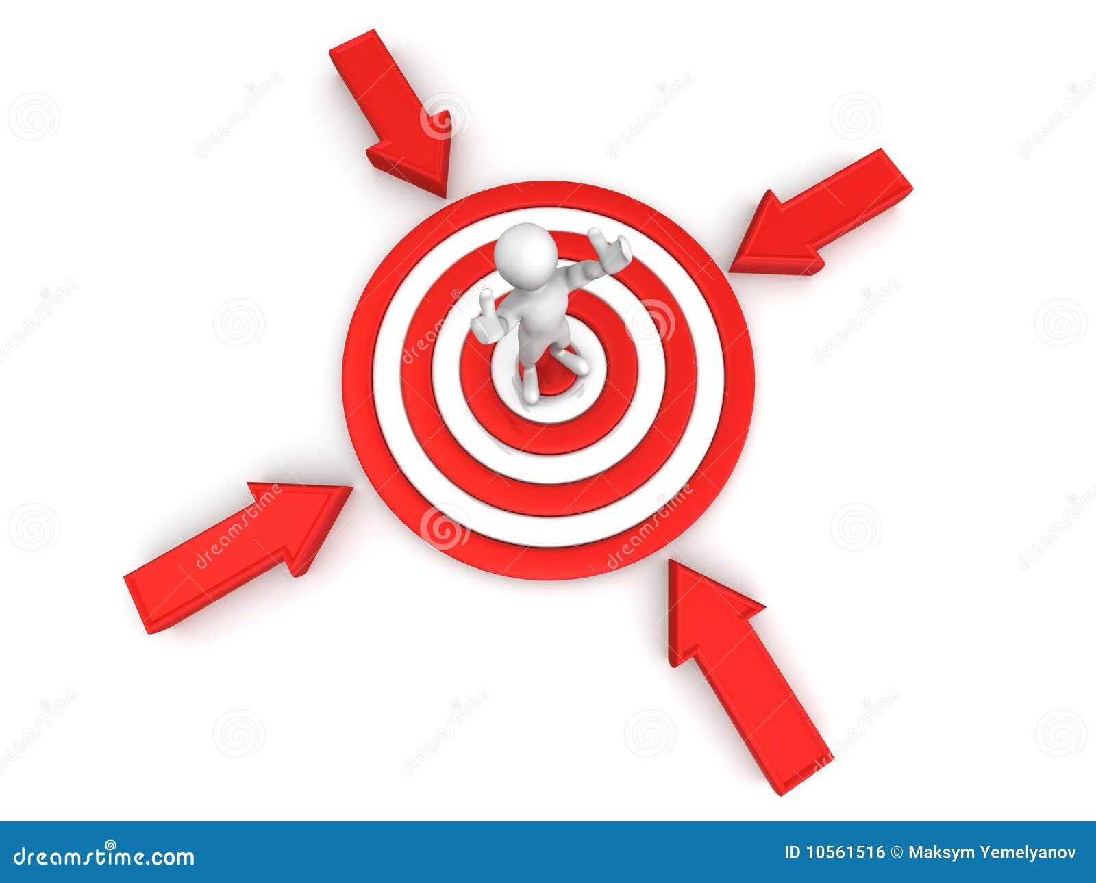 Men in the Center of the Target Stock Illustration - Illustration of ...