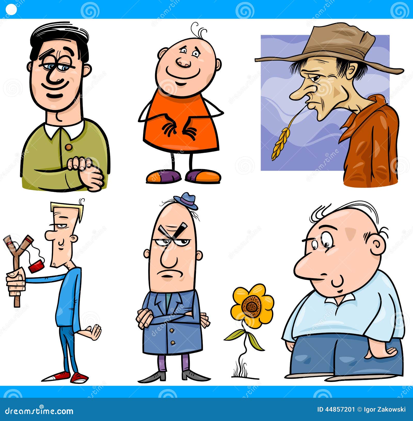 Men Characters Set Cartoon Illustration Stock Vector - Illustration of ...