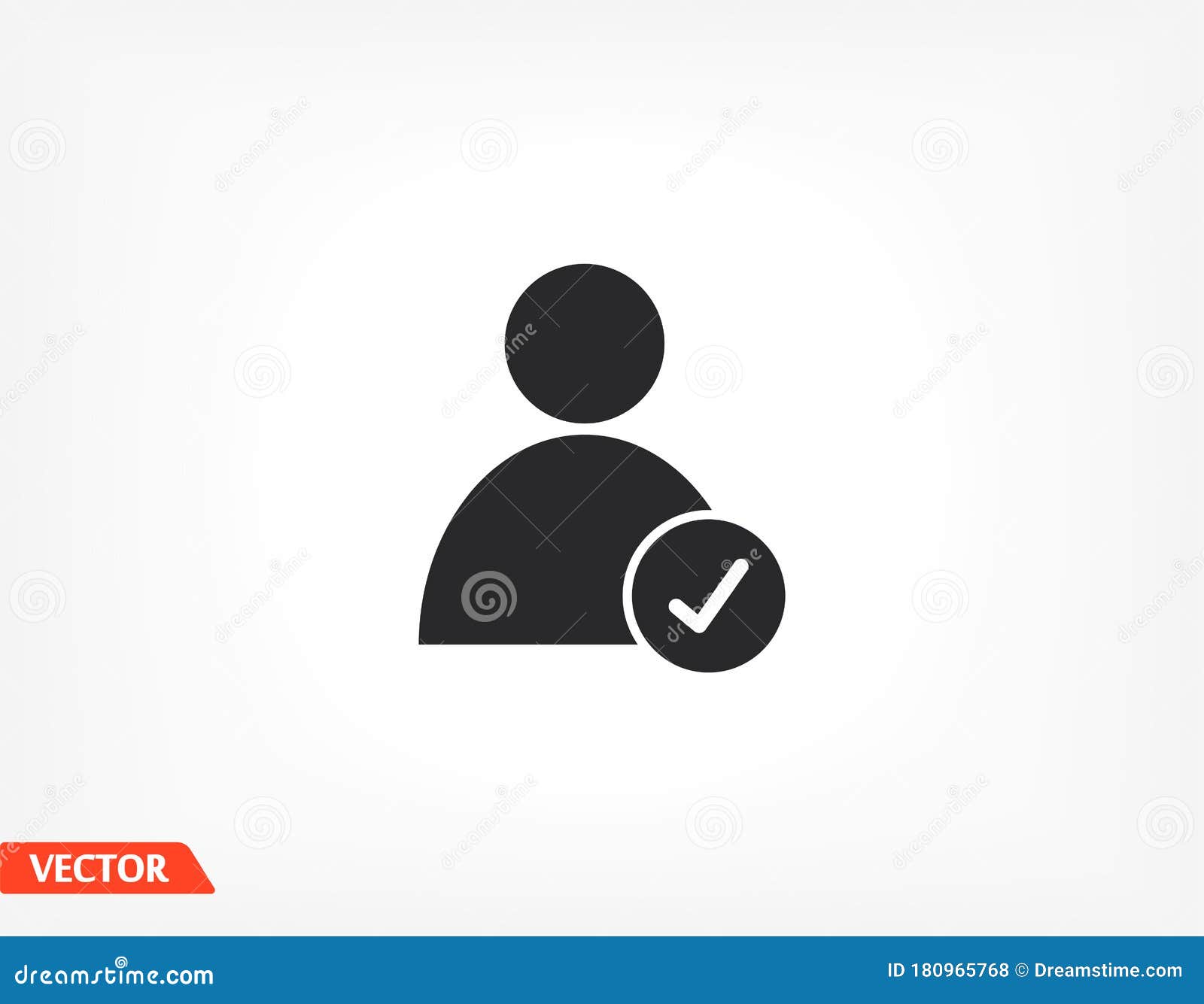 Men Check Mark Vector Icon. Check Mark. Person with a Mark on the Side ...