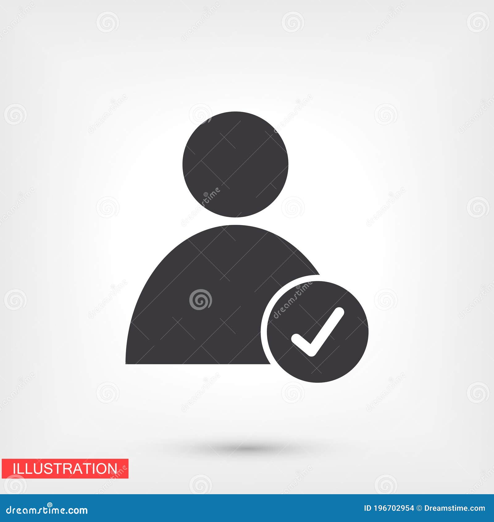 Men Check Mark Vector Icon. Check Mark. Person with a Mark on the Side ...