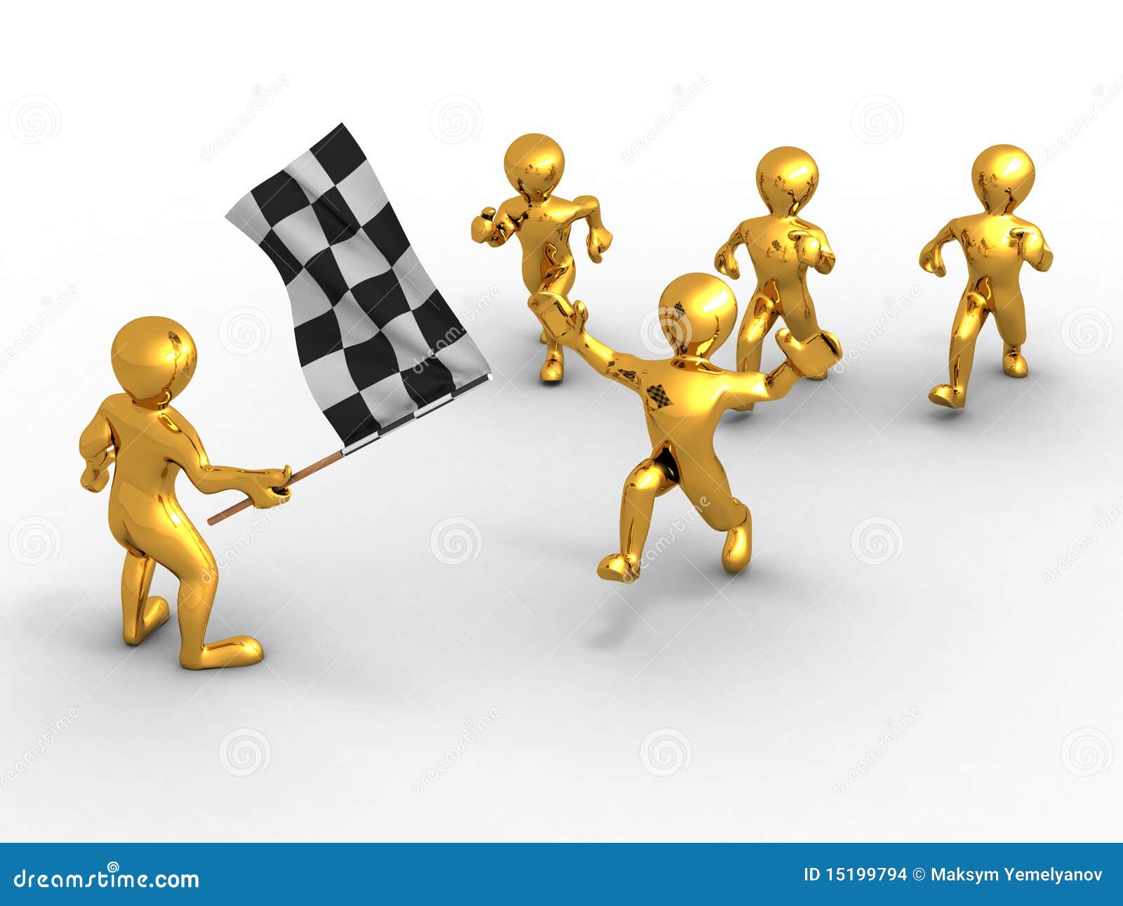 Men with checkered flag stock illustration. Illustration of square ...
