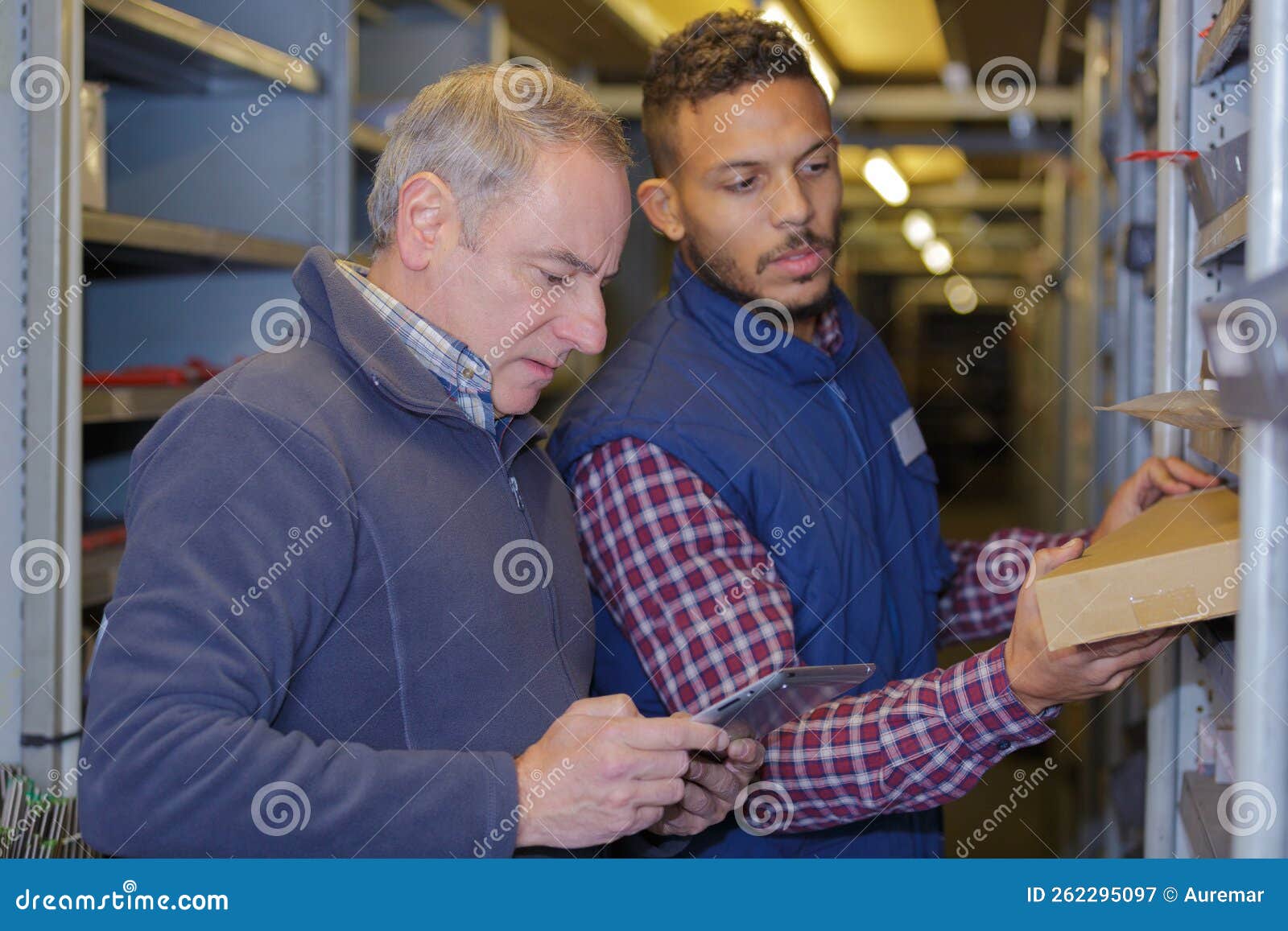 Men Checking Goods in Warehouse Stock Image - Image of person, factory ...
