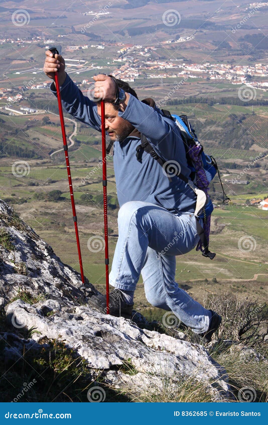 Men Climbing in the Montejunto Mountain Stock Image - Image of adult ...