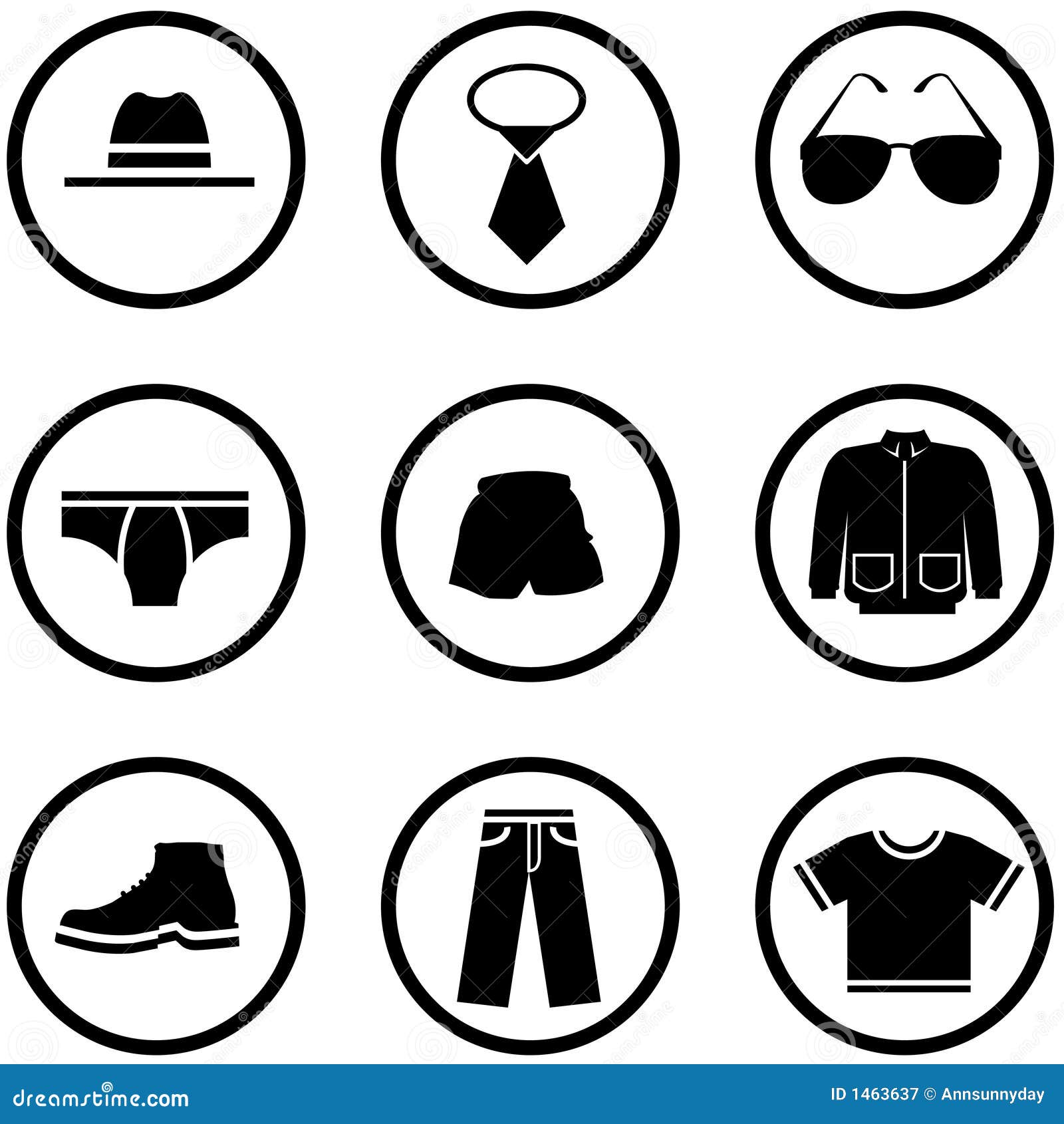 Men clothes icon set stock illustration. Illustration of glasses - 1463637