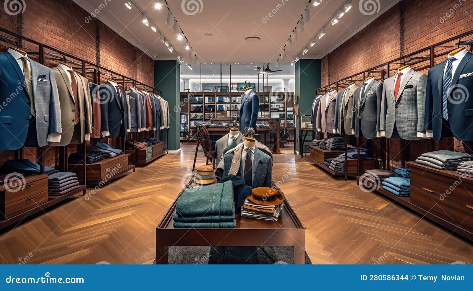 Men Clothing Store. Generative Ai Stock Illustration - Illustration of ...