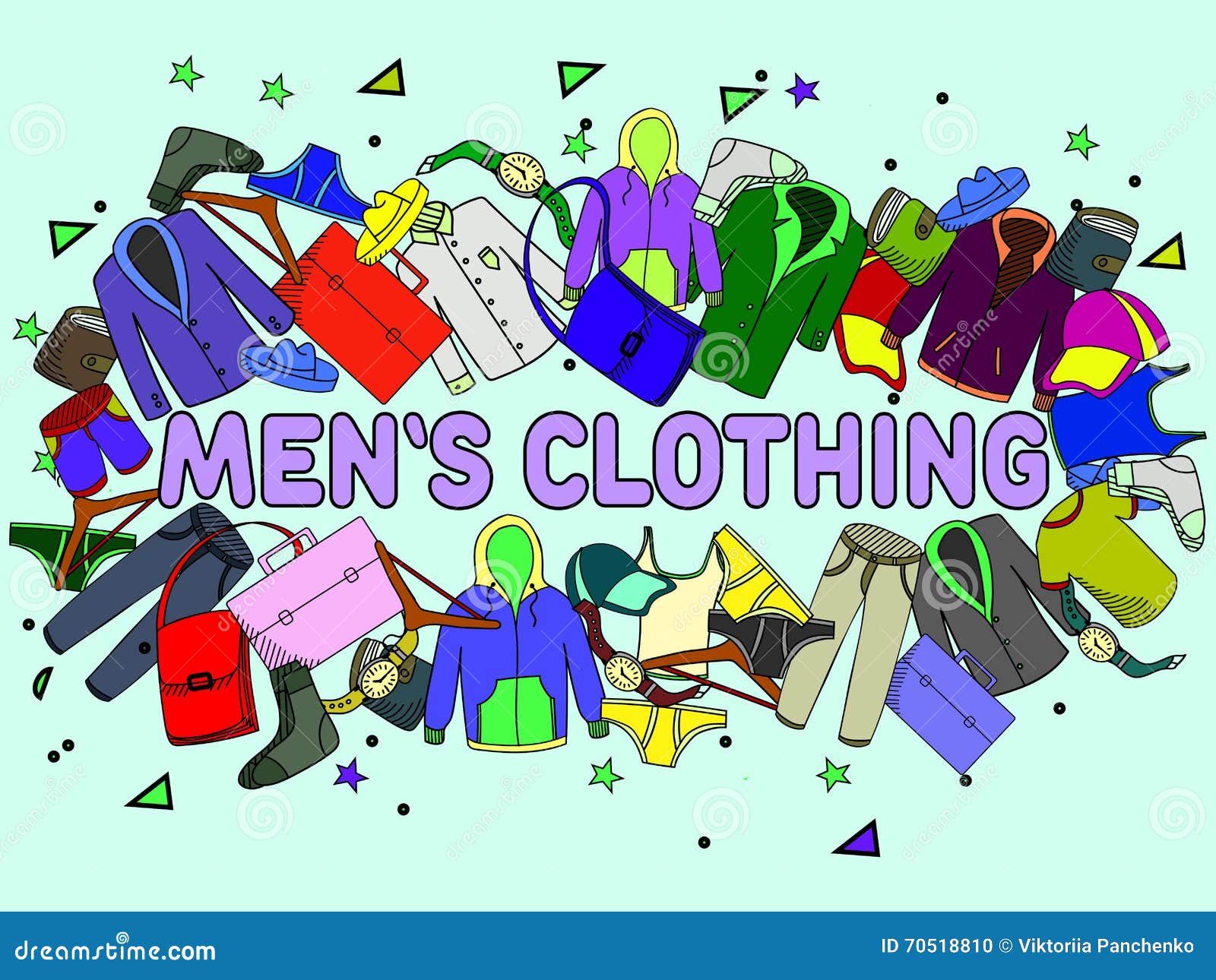 Men Clothing Vector Illustration Stock Vector - Illustration of shirt ...
