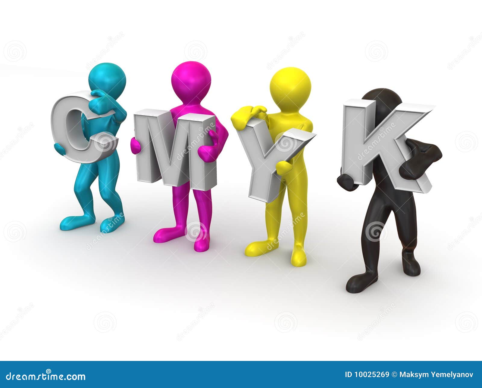 Men with CMYK letters stock illustration. Illustration of four - 10025269