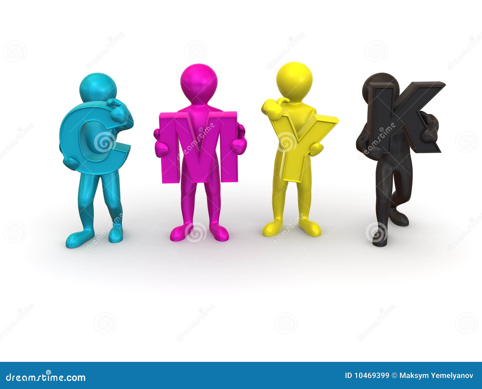 Men with CMYK letters stock illustration. Illustration of black - 10469399