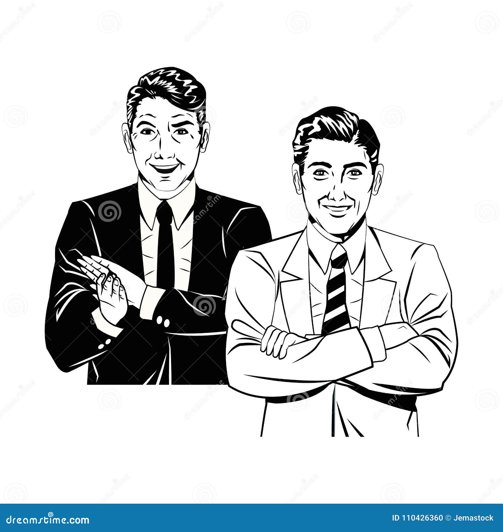 Men Comic Style Black and White Stock Vector - Illustration of adult ...