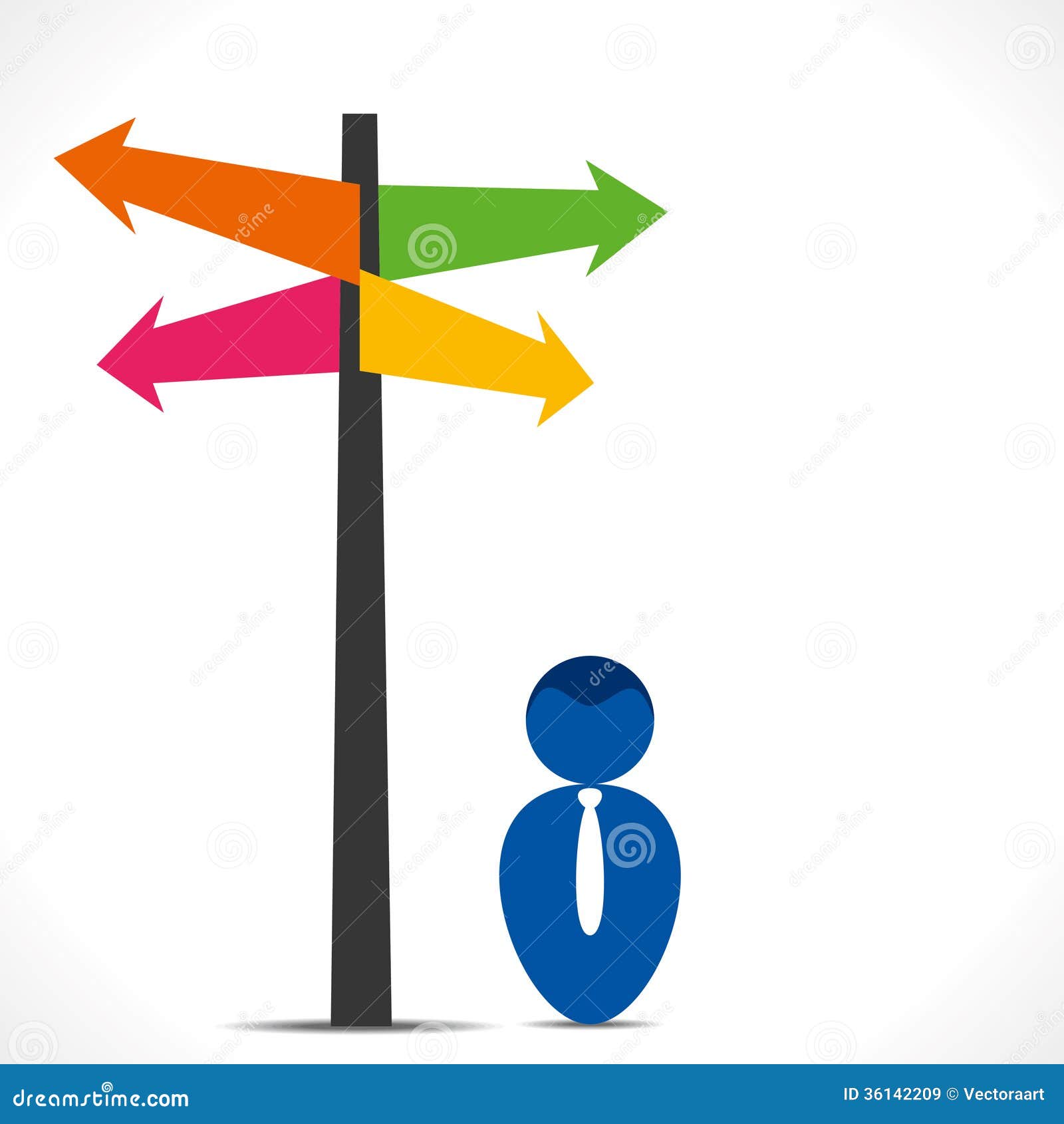 Men Confuse about Direction Stock Vector - Illustration of person, male ...