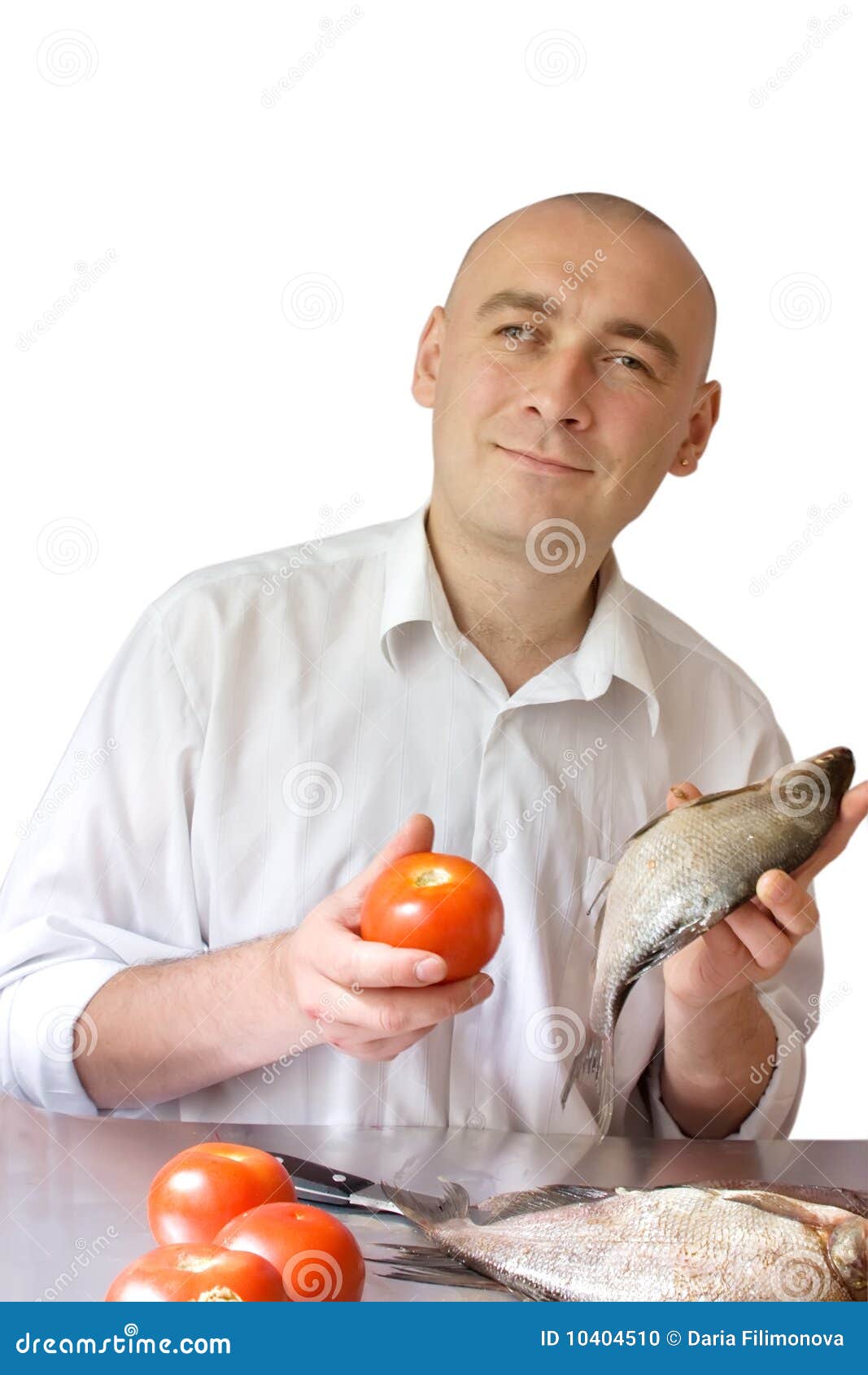 Men cooking fish stock photo. Image of commercial, seafood - 10404510