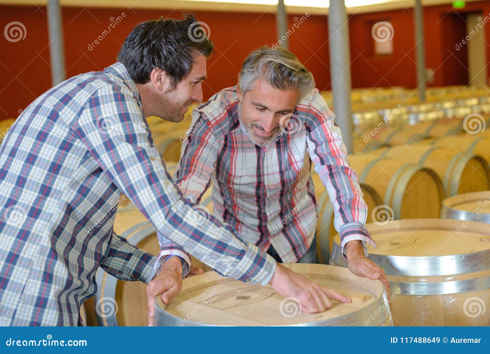 Men in the cooperage stock image. Image of wood, conversation - 117488649