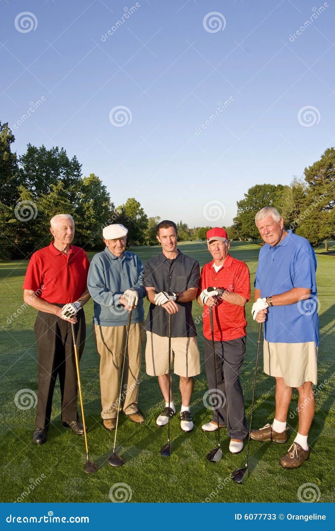 Men on Course with Clubs stock image. Image of senior - 6077733