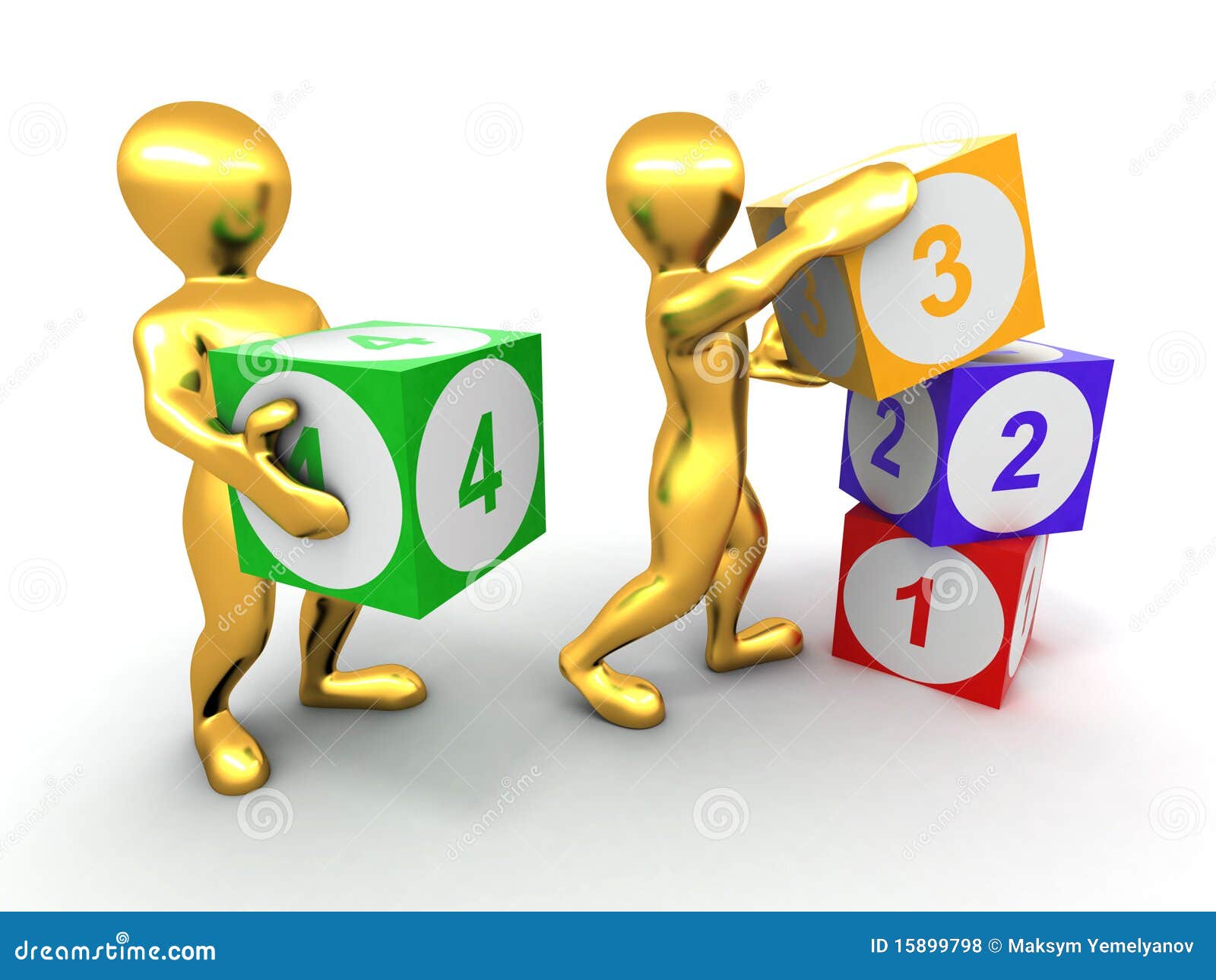 Men with cubes. Numbers stock illustration. Illustration of cartoon ...