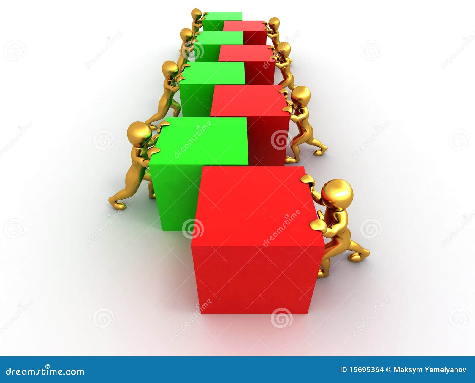 Men with cubes. Teamwork stock illustration. Illustration of picking ...
