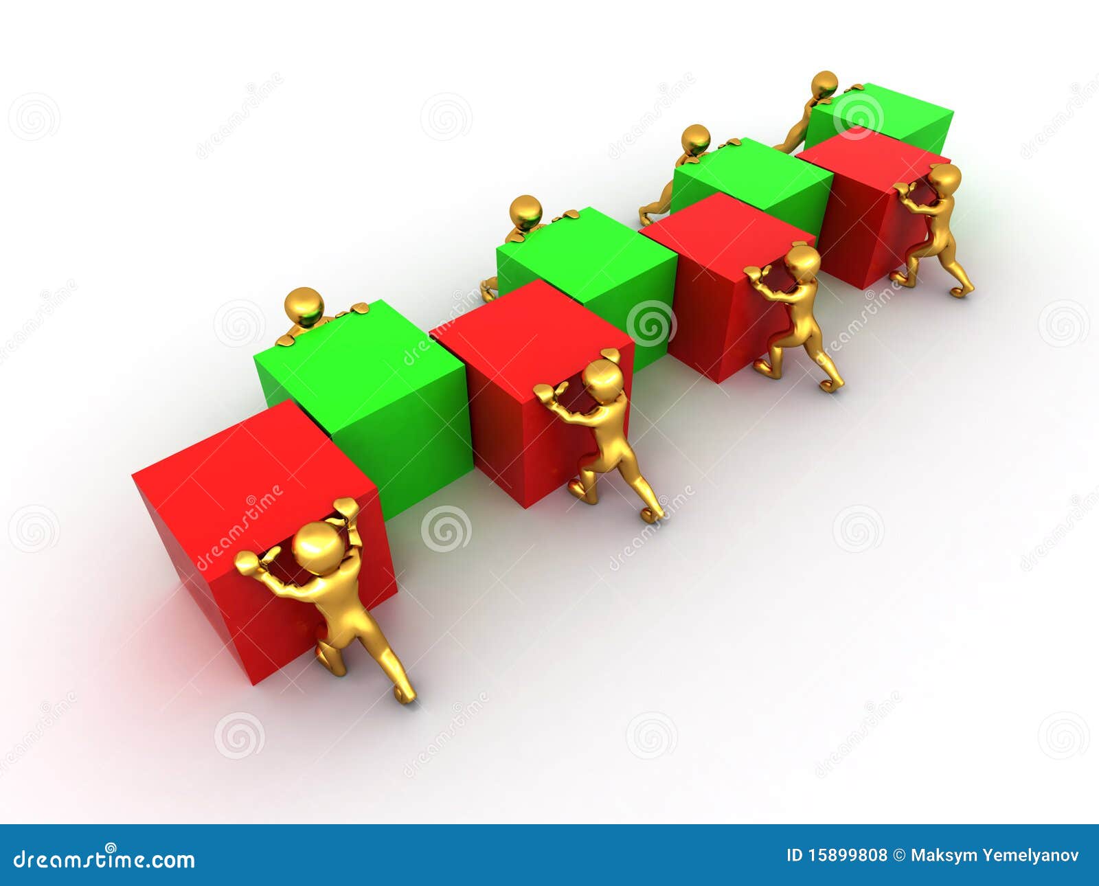 Men with cubes. Teamwork stock illustration. Illustration of isolated ...