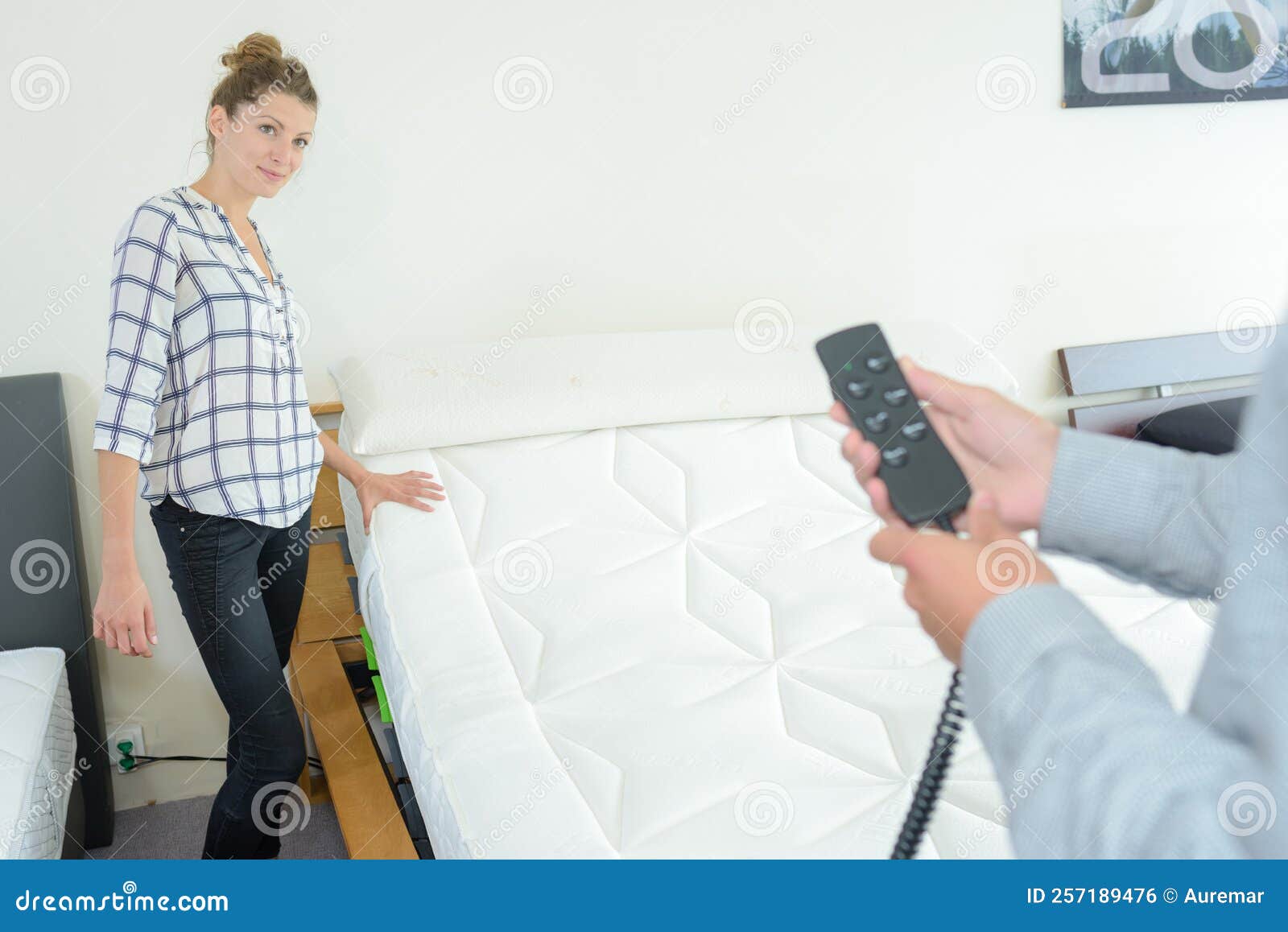 Man Demonstrating Inclinable Bed Stock Photo - Image of back, inclining ...