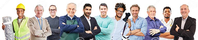 Men of Different Generations at Work in Various Industries Stock Image ...