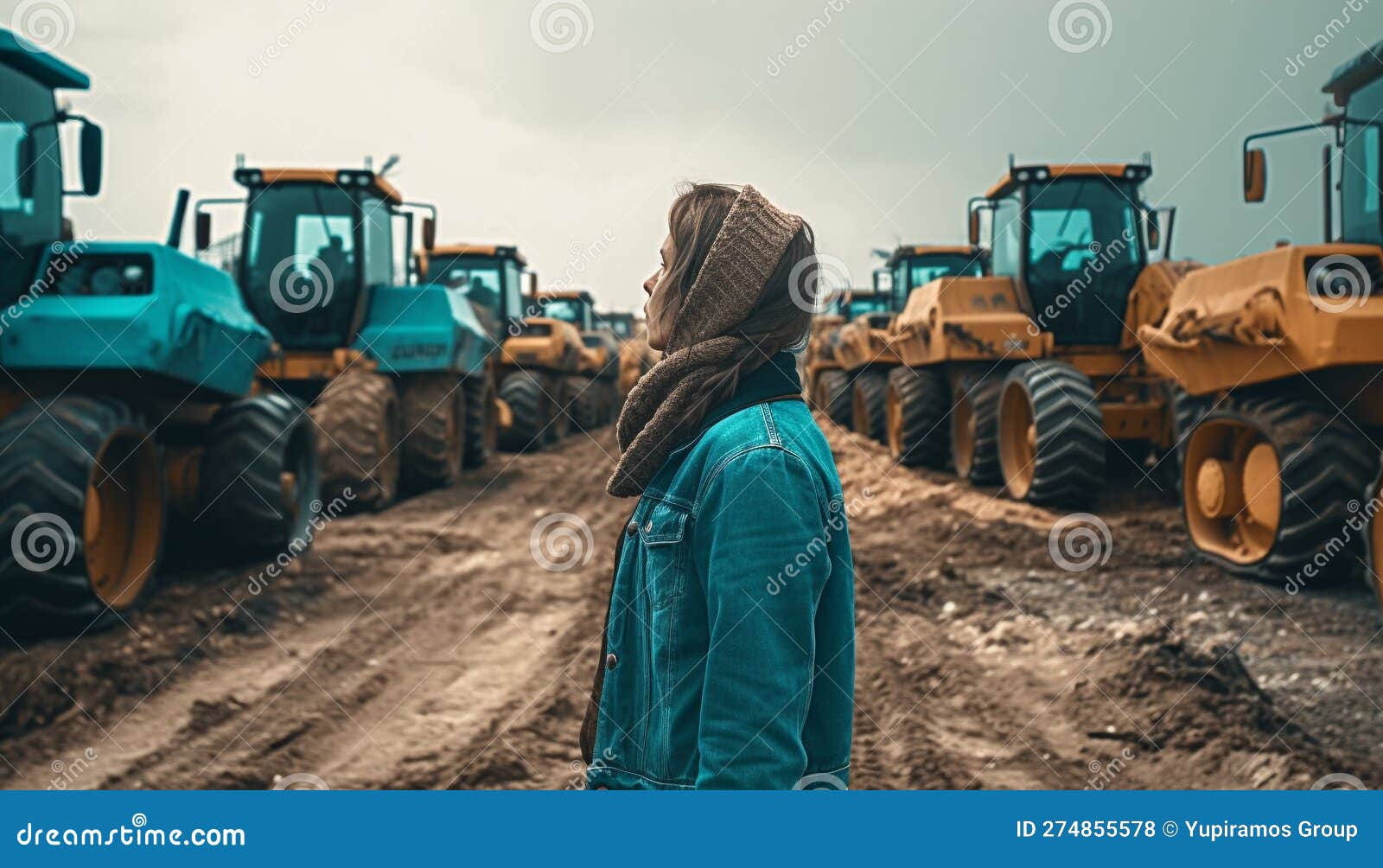 Men Digging in Earth with Construction Machinery Generated by AI Stock ...