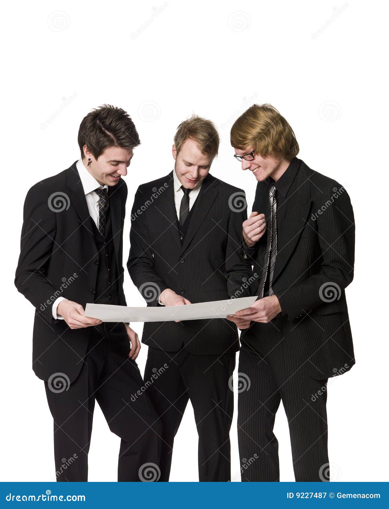 Men discussing a plan stock image. Image of band, studio - 9227487
